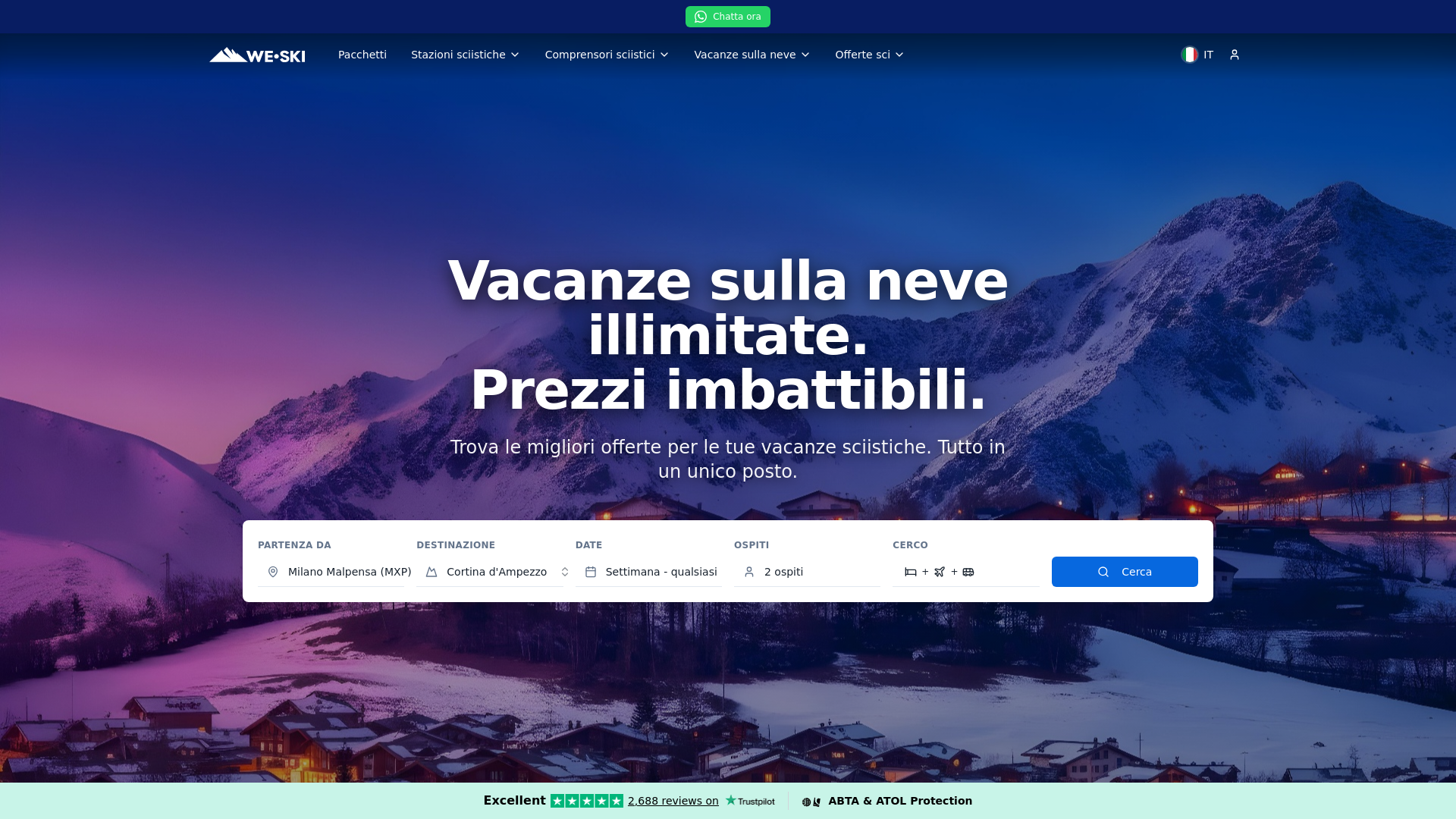 Weski - Vacanze sulla neve illimitate. Prezzi imbattibili.