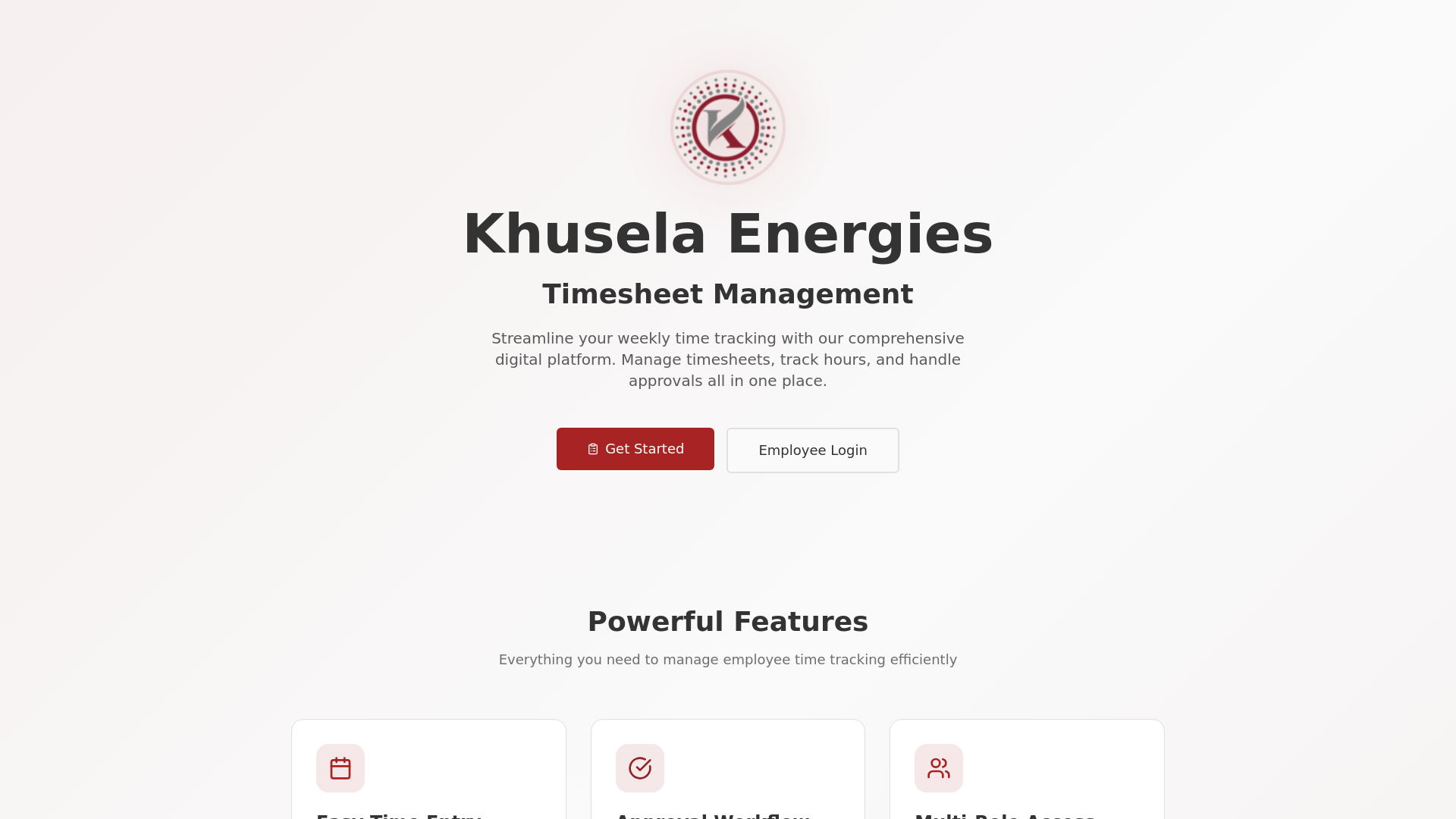 Khusela Energies - Timesheet Management System