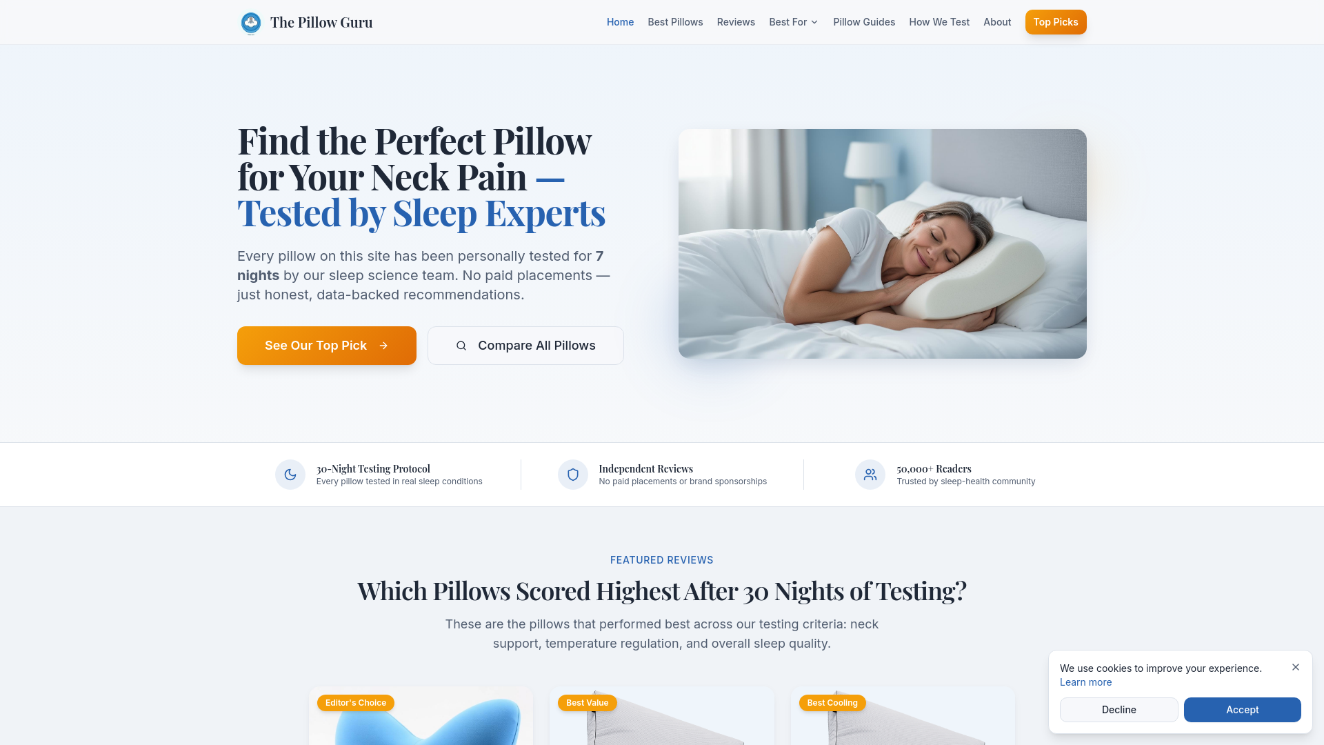 Best Pillows for Side Sleepers 2026: Expert Tested Guide | Pillow Guru