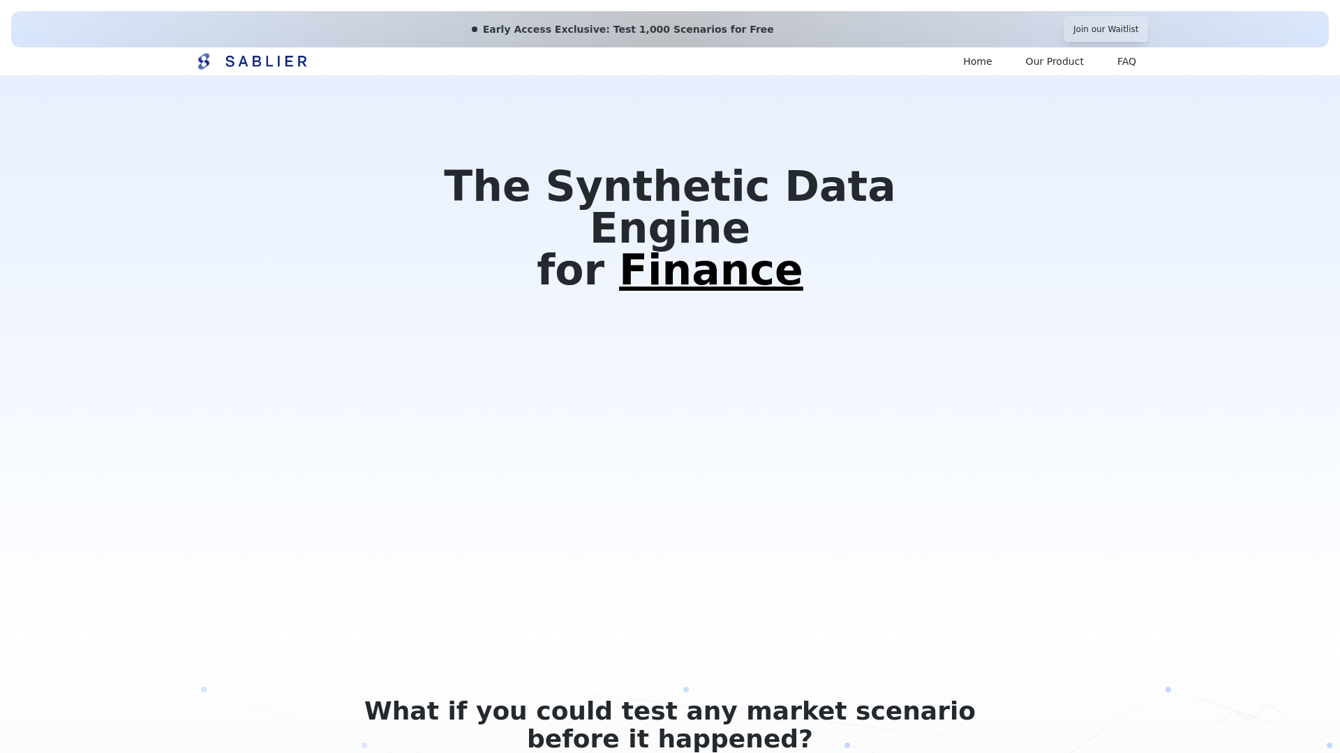 Sablier - The Synthetic Data Engine for Finance