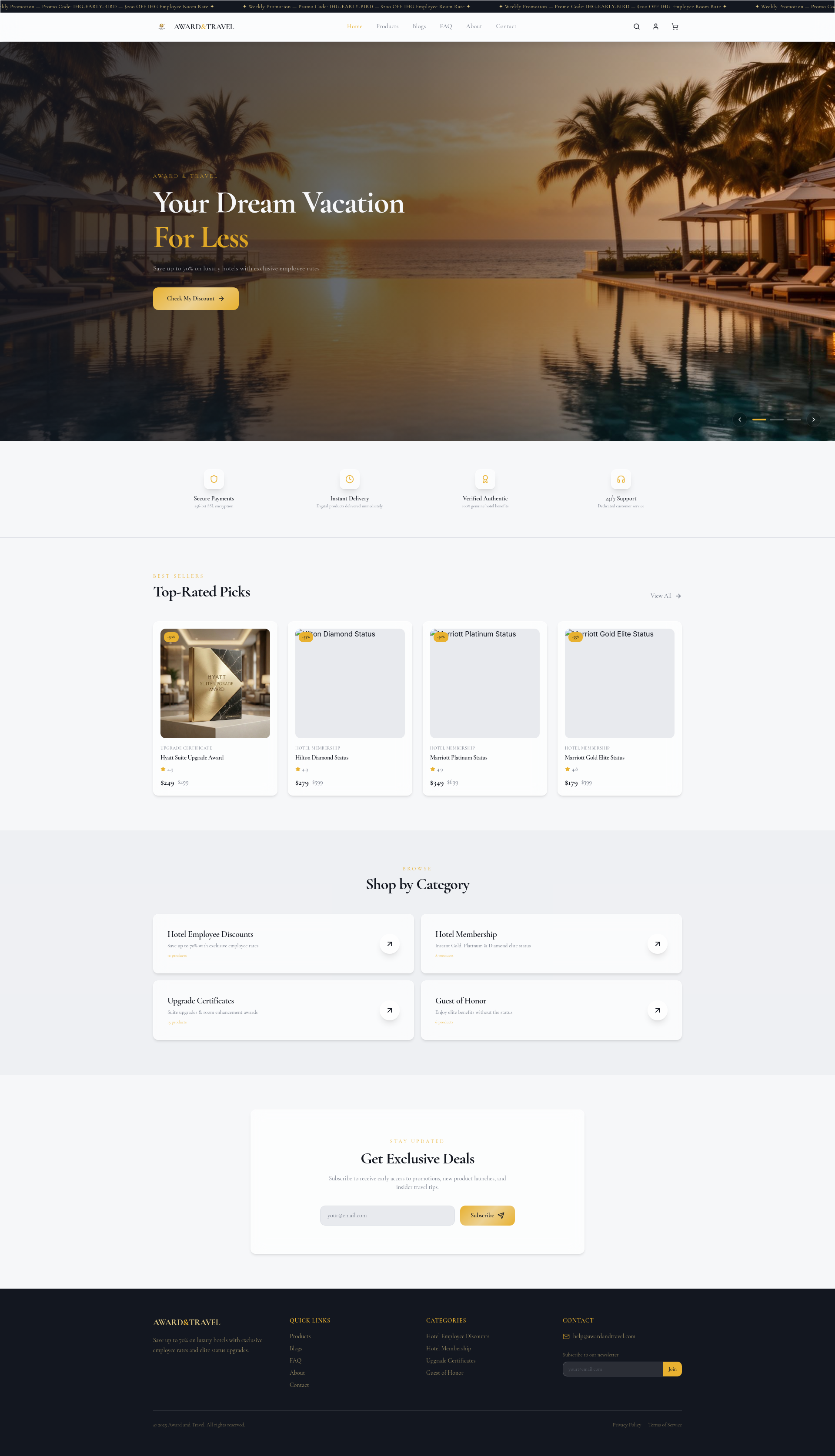Award and Travel — Hotel Memberships, Upgrades & Employee Rates