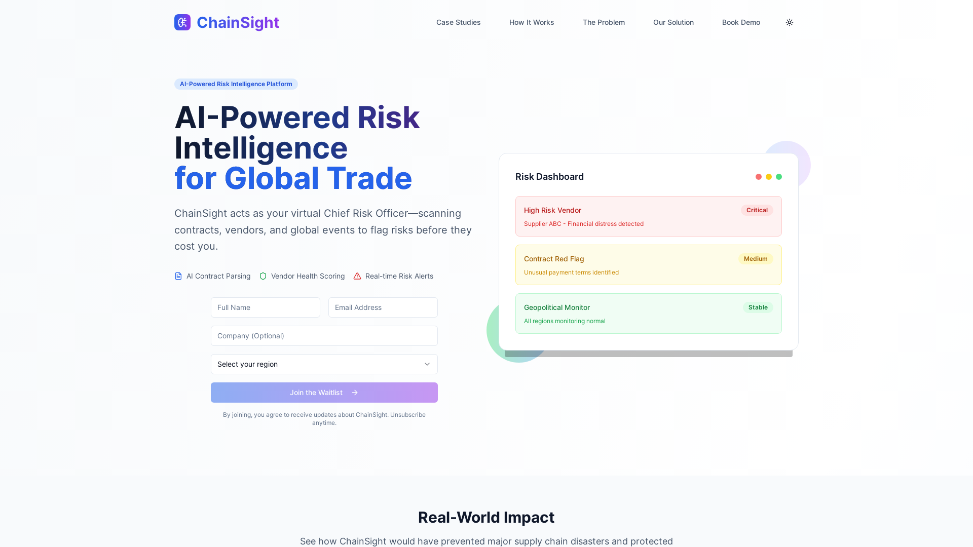 ChainSight - AI-powered Risk Intelligence
