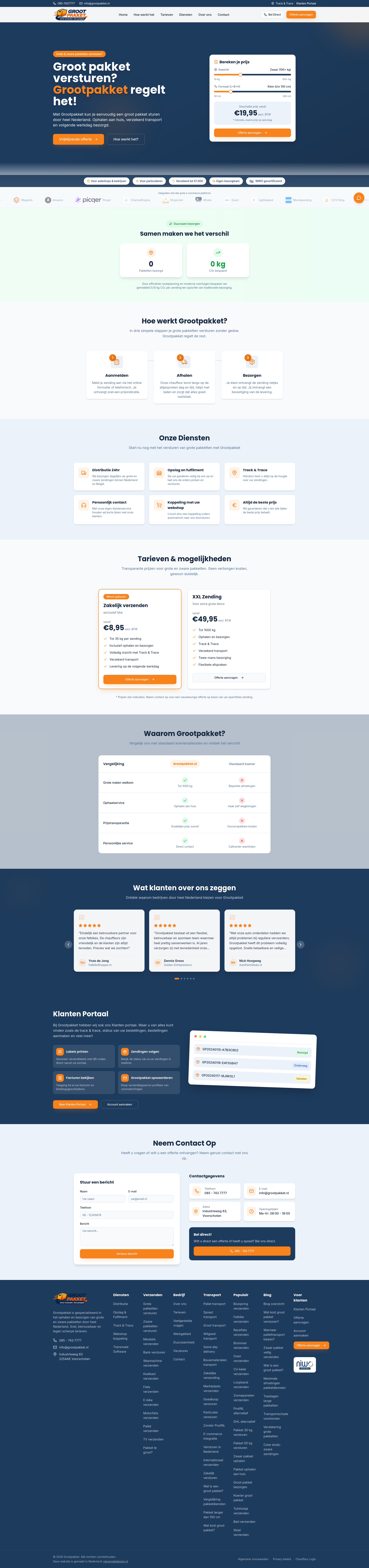 Create Account | Grootpakket - Best Parcel Delivery Service Netherlands ...