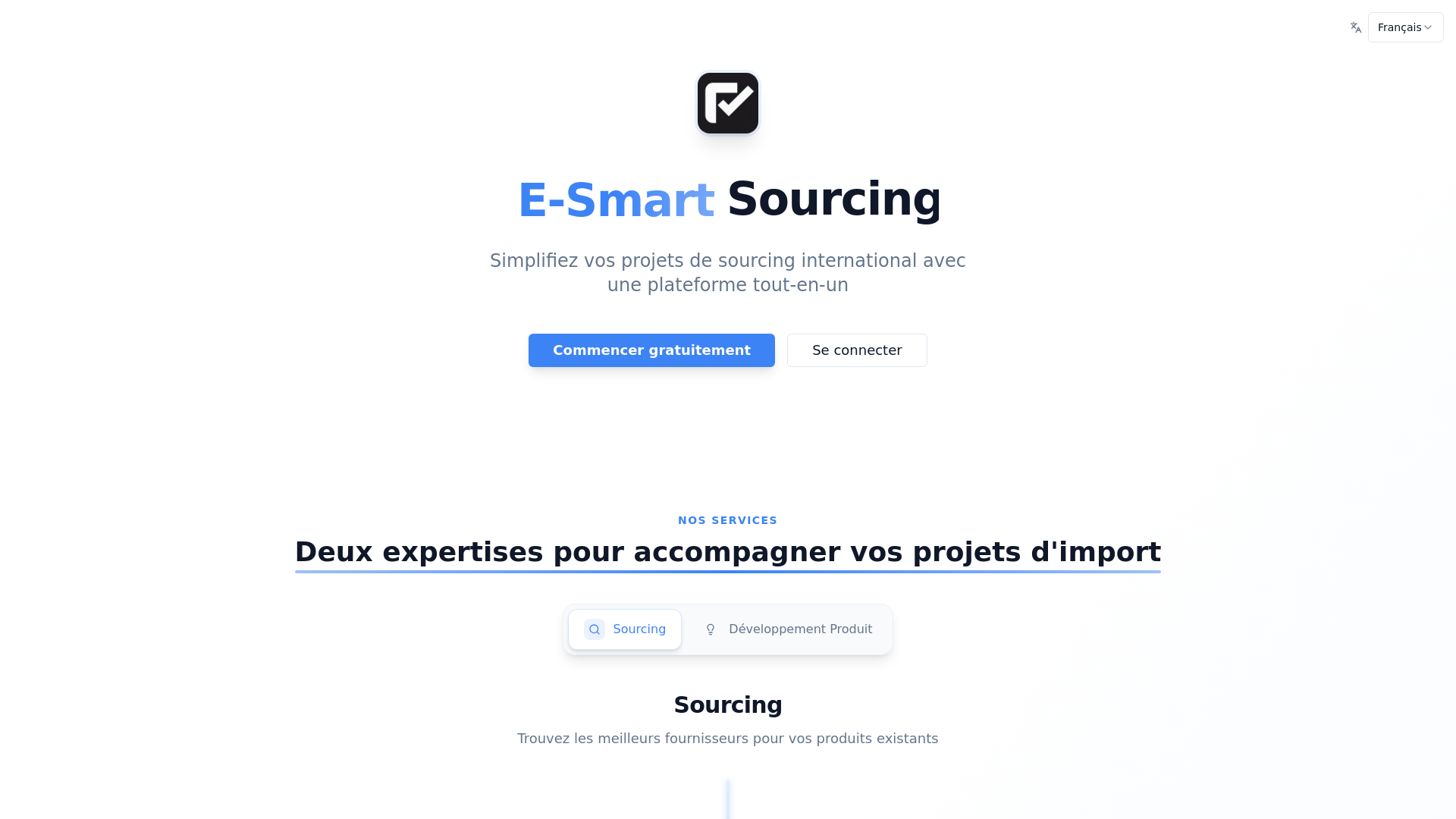 E-Smart Sourcing - Plateforme de Sourcing International