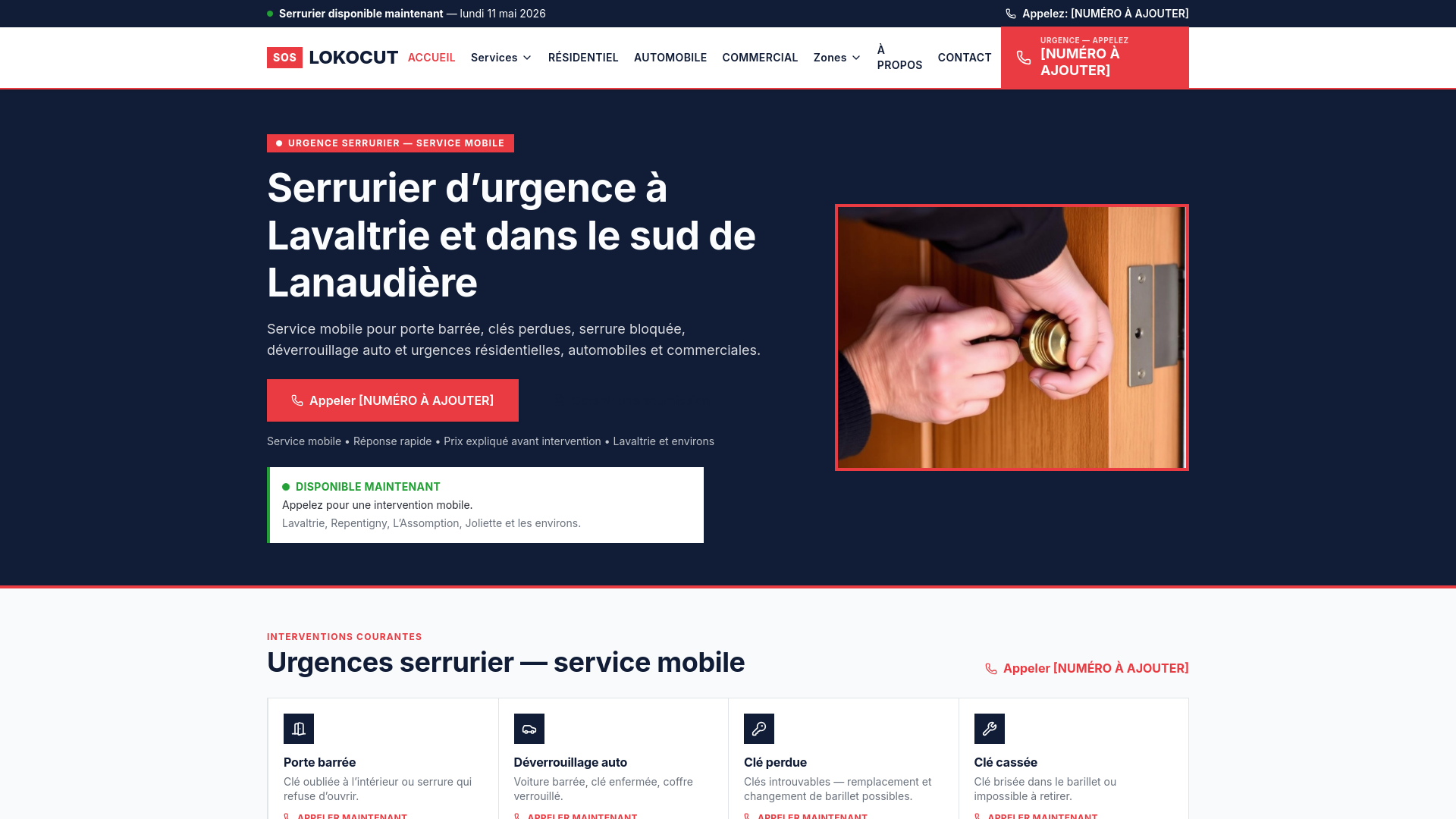 Installation et changement de serrure | SOSLOCKOUT