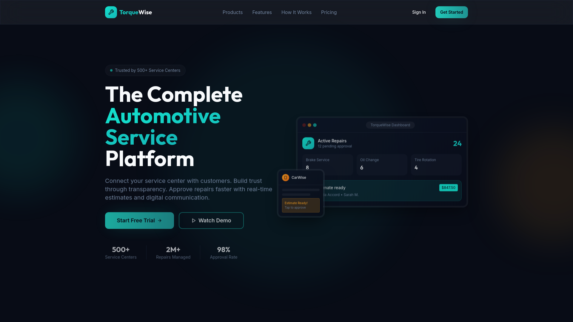 TorqueWise + CarWise | Complete Automotive Service Platform