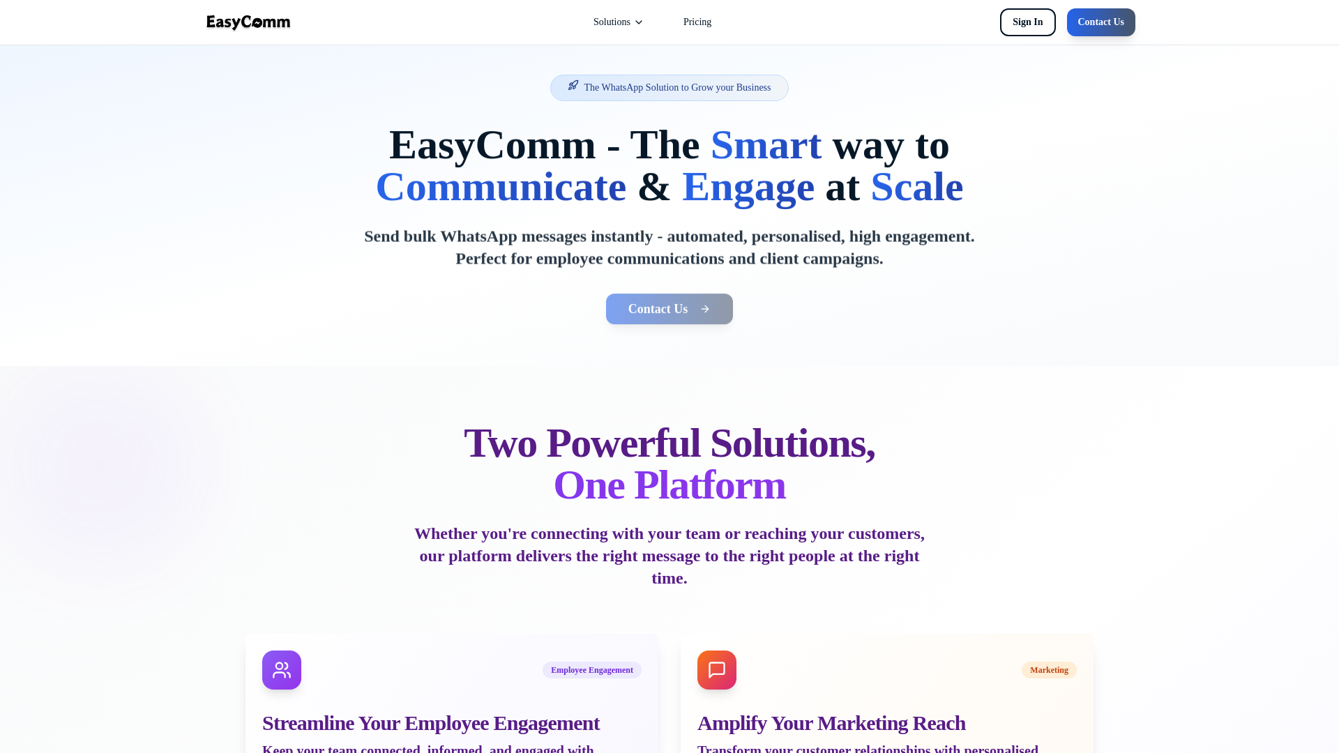 EasyComm - Personalised WhatsApp Messaging for Business