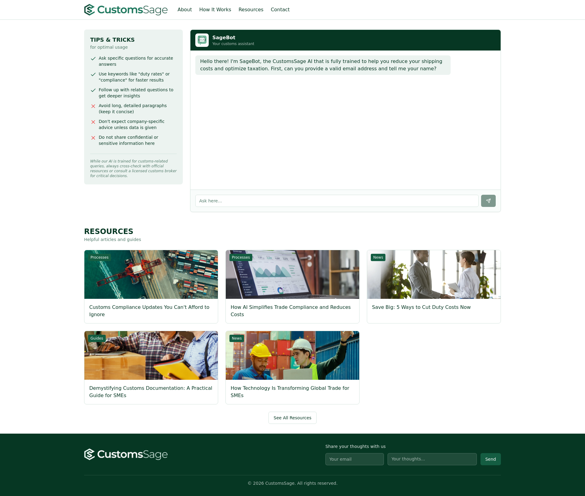 CustomsSage - AI Customs Assistant