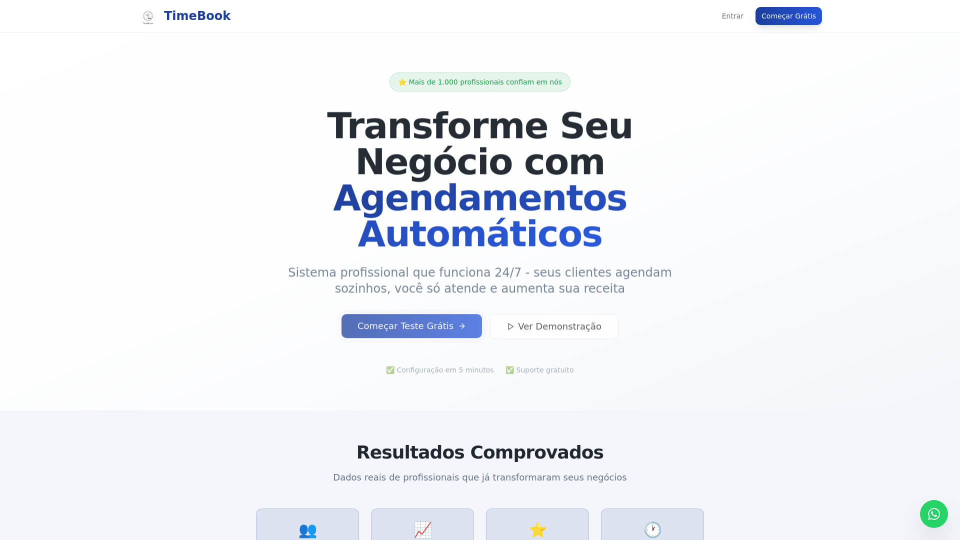 TimeBook - Sistema de Agendamentos Profissional