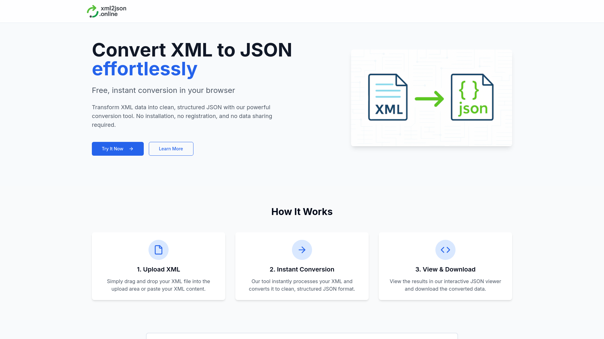 XML2JSON Online – Free & Instant XML to JSON Converter