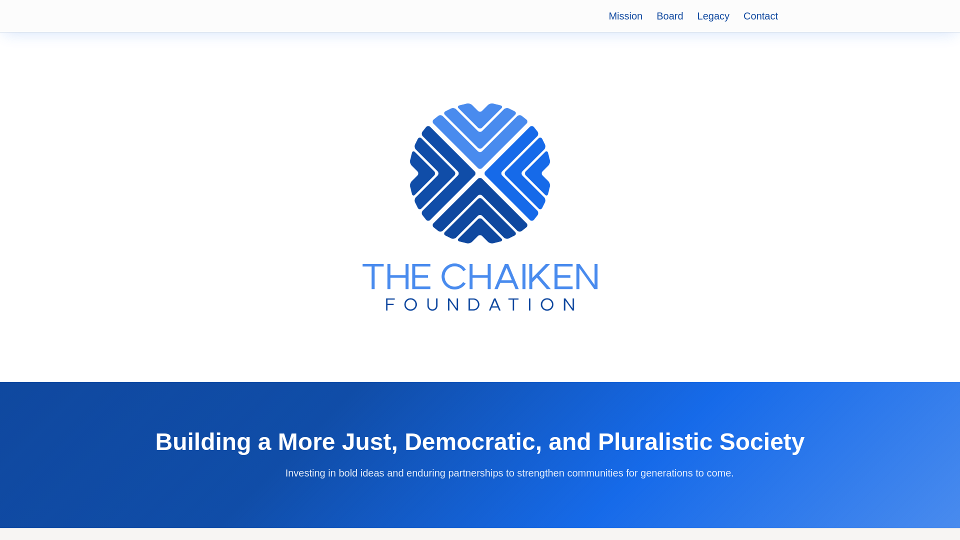 The Chaiken Foundation - Building a More Just Society