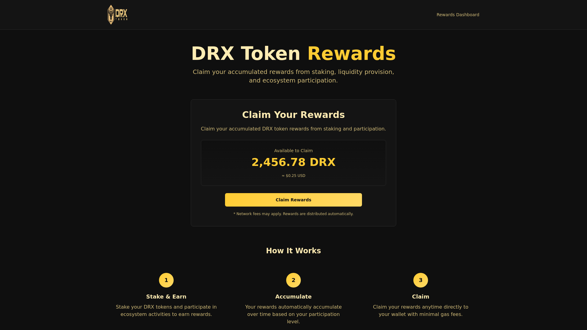 DRX Token Rewards | Claim Your DRX Rewards