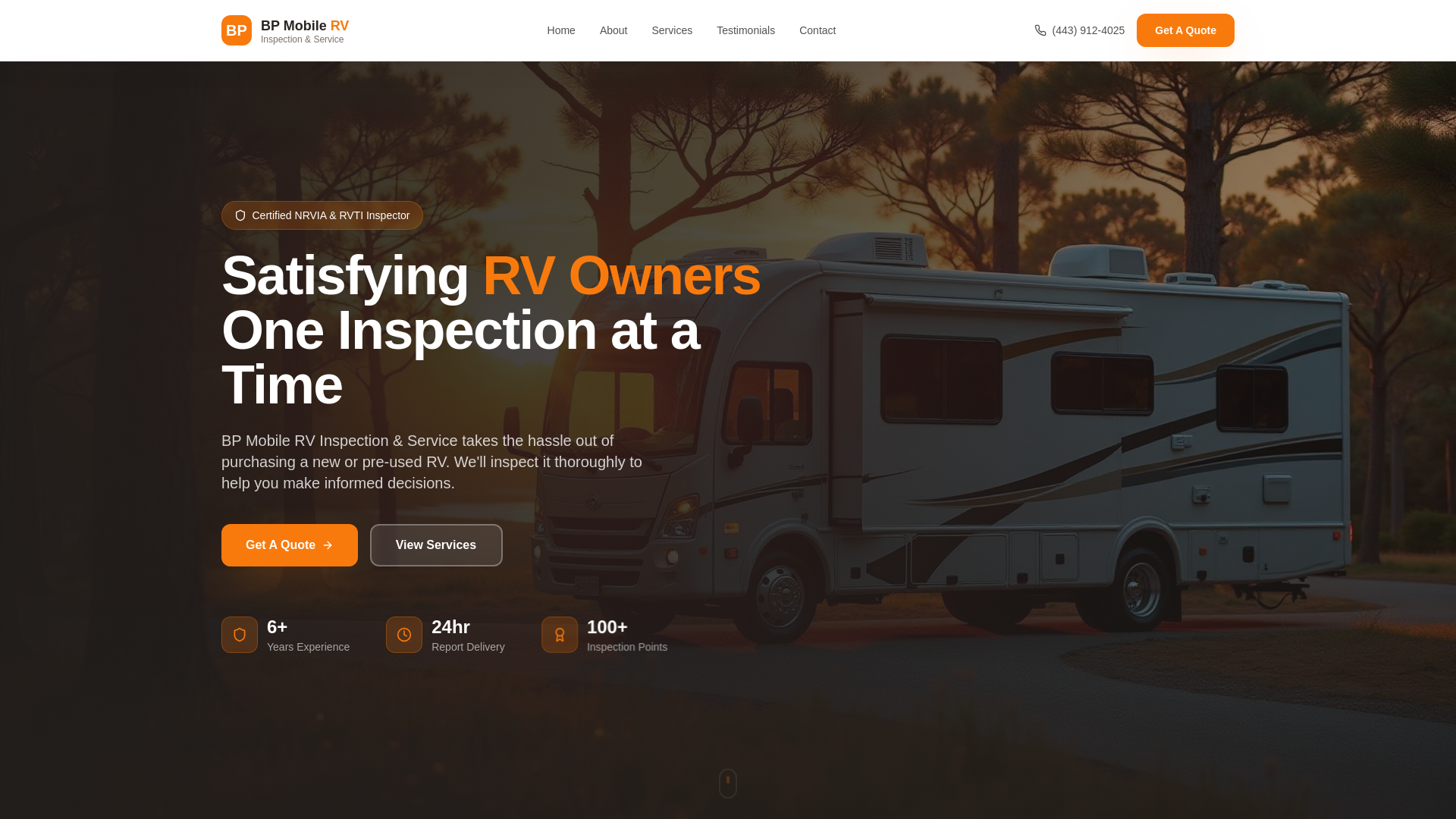 BP Mobile RV Inspection & Service | Myrtle Beach, SC
