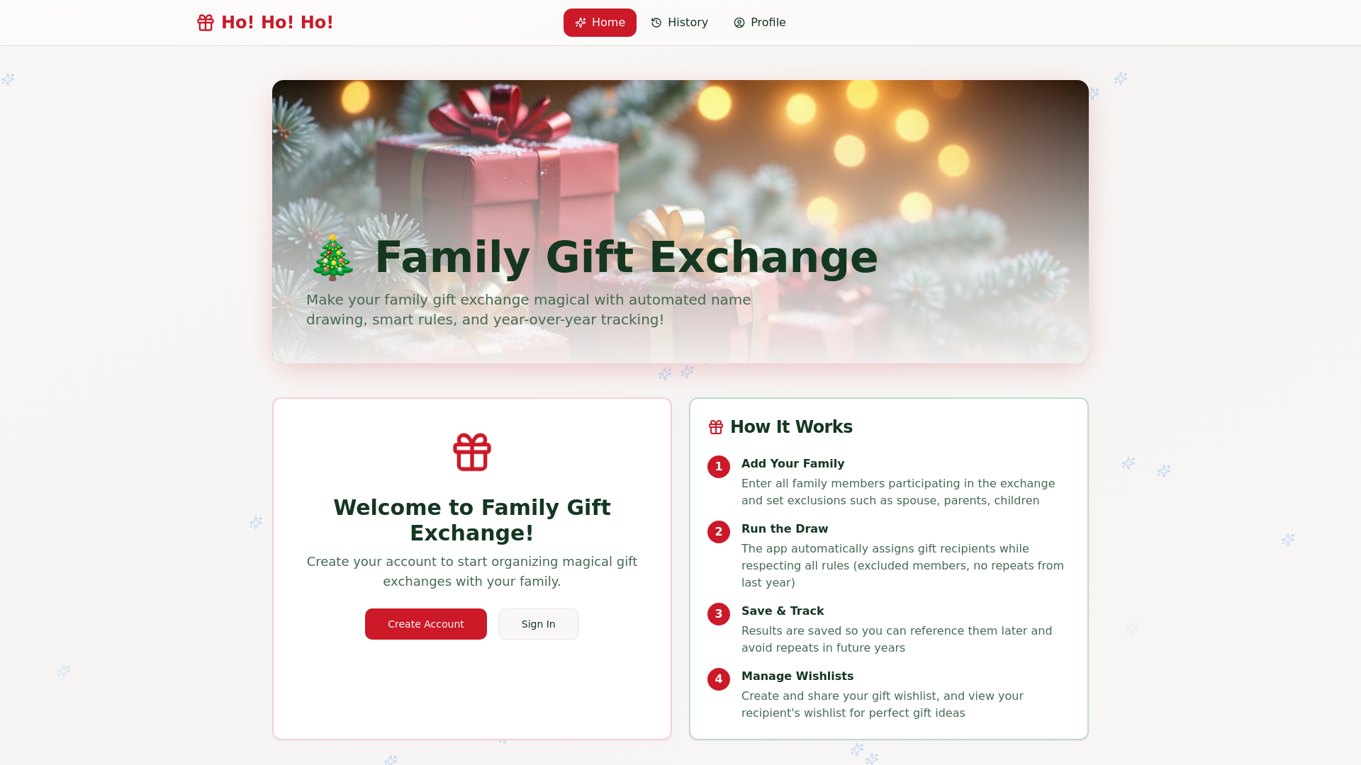 Family Gift Exchange Generator