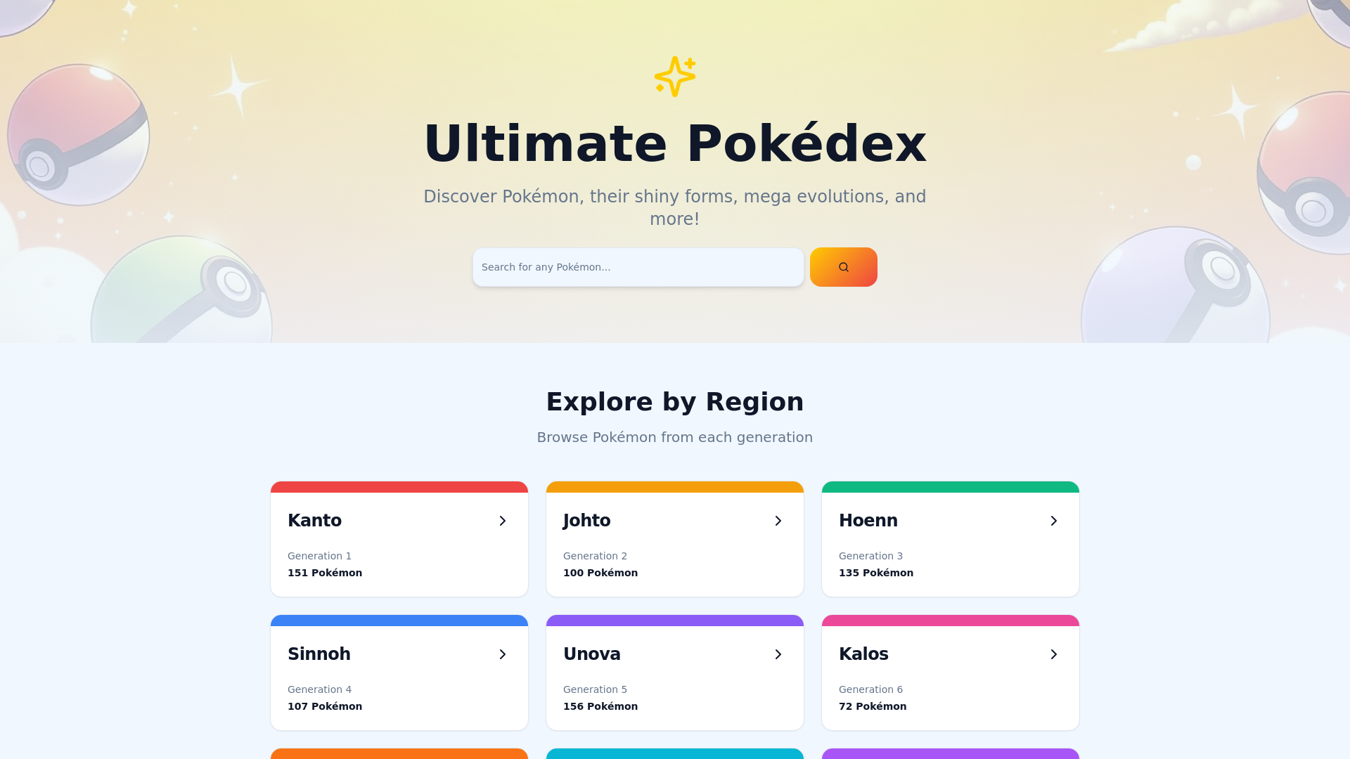 Ultimate Pokédex - Discover Pokémon, Shiny Forms & Mega Evolutions