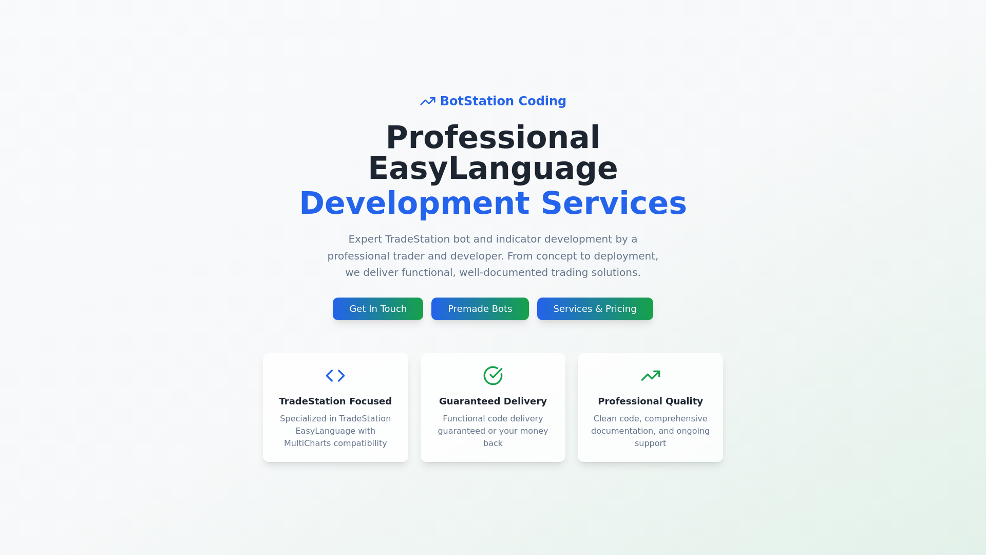 TradeStation Pro - Professional EasyLanguage Development Services