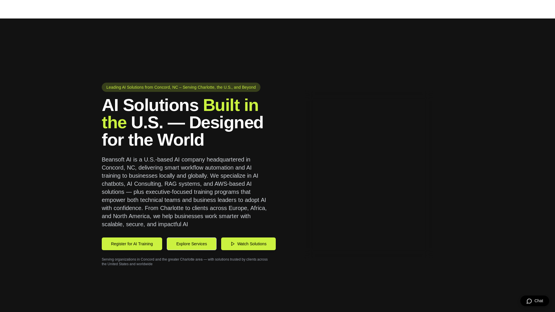 Beansoft AI - AI Solutions & Chatbots in Concord, NC | AWS Training