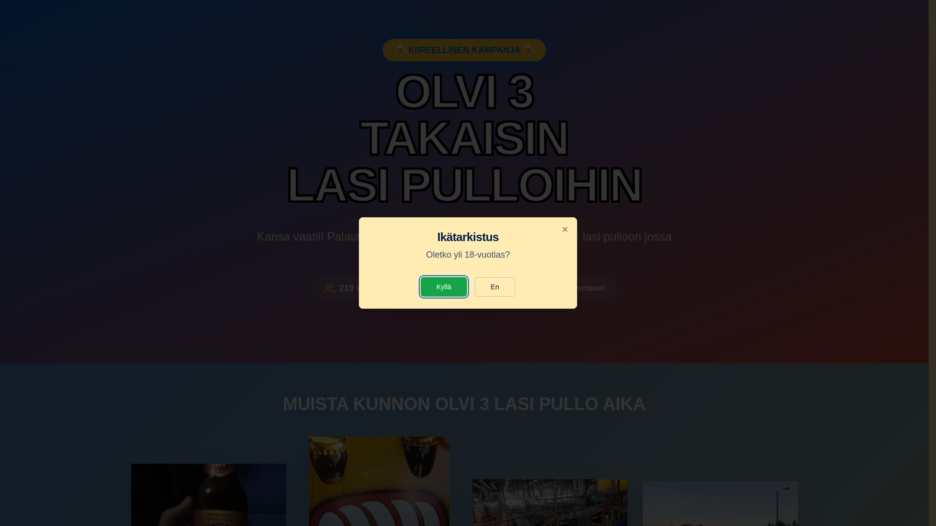 Olvi 3 Takaisin Lasi Pulloihin - Vetoomus