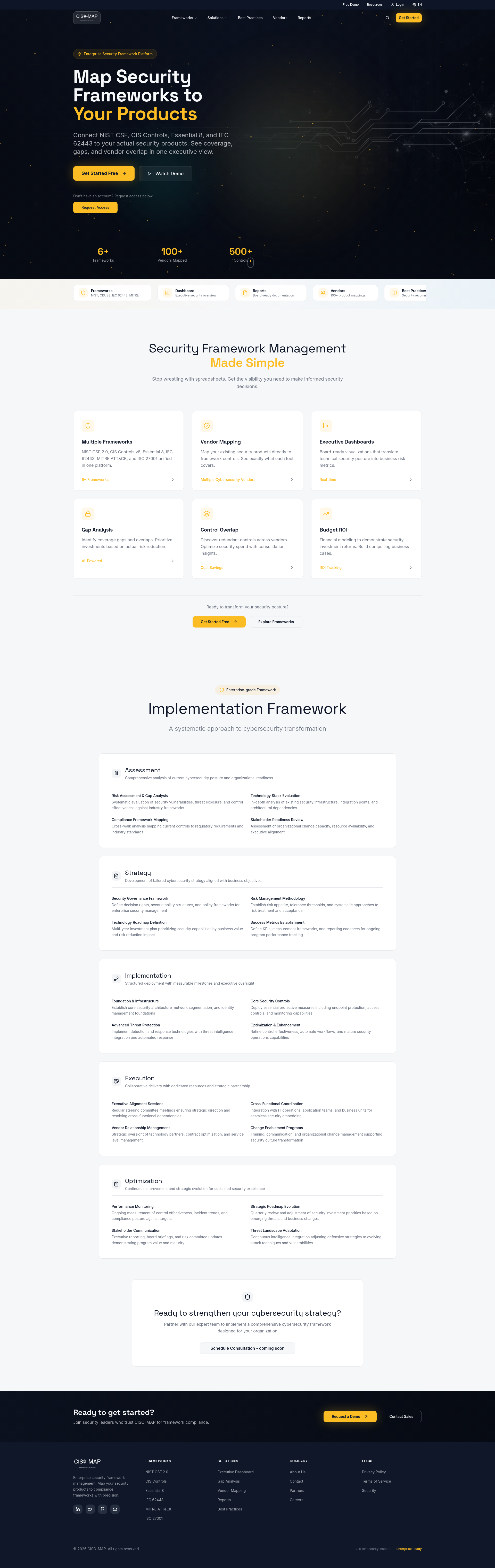 CISO Map - Premium Cybersecurity Strategy Platform