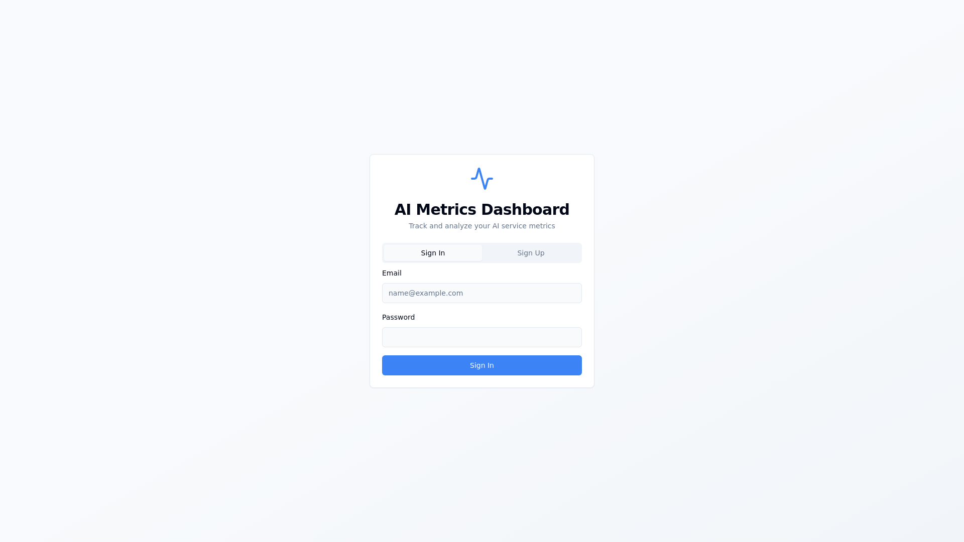AI Metrics Dashboard - MetricFlow Cloud