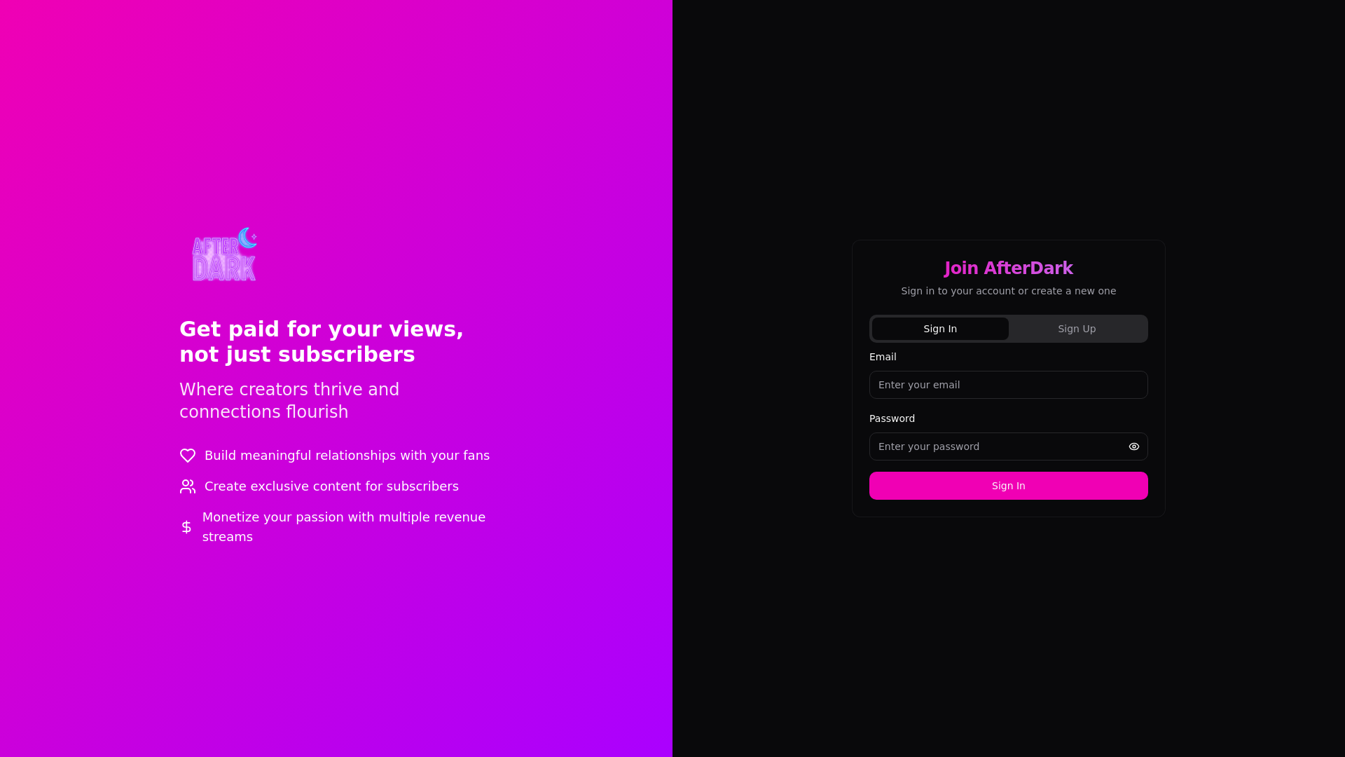 AfterDark - Premium Creator Platform