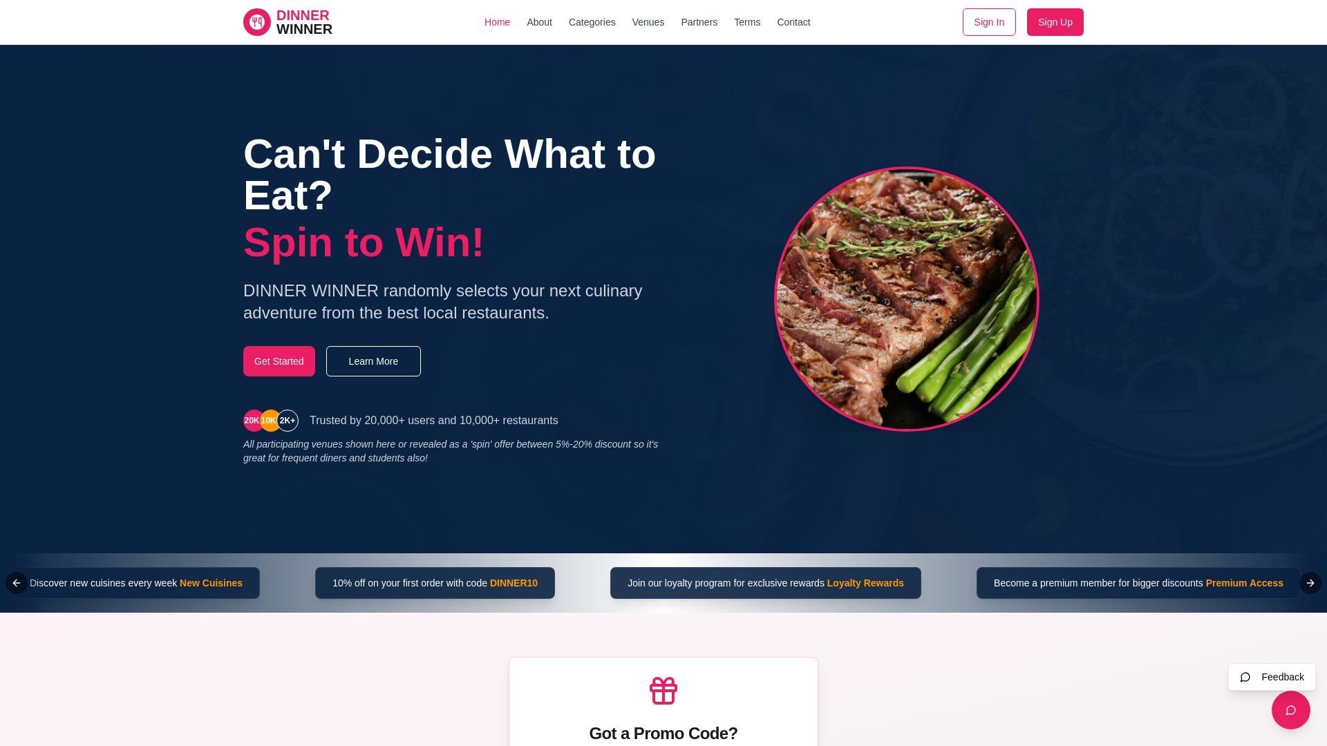 Dinner Winner - Discover Local Restaurants & Save with Exclusive Deals