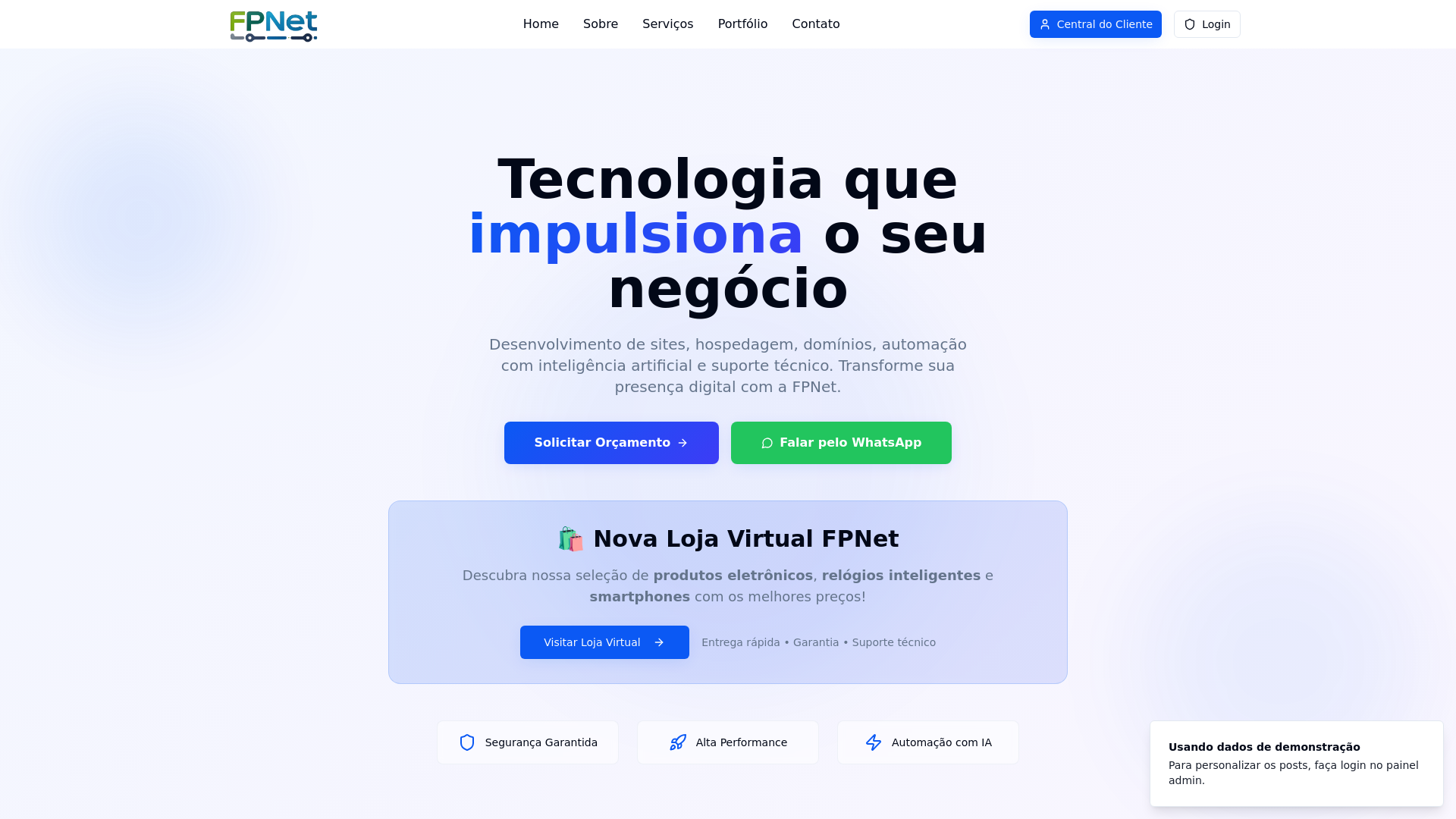 FPNet - Desenvolvimento de Sites, Hospedagem e Automação com IA