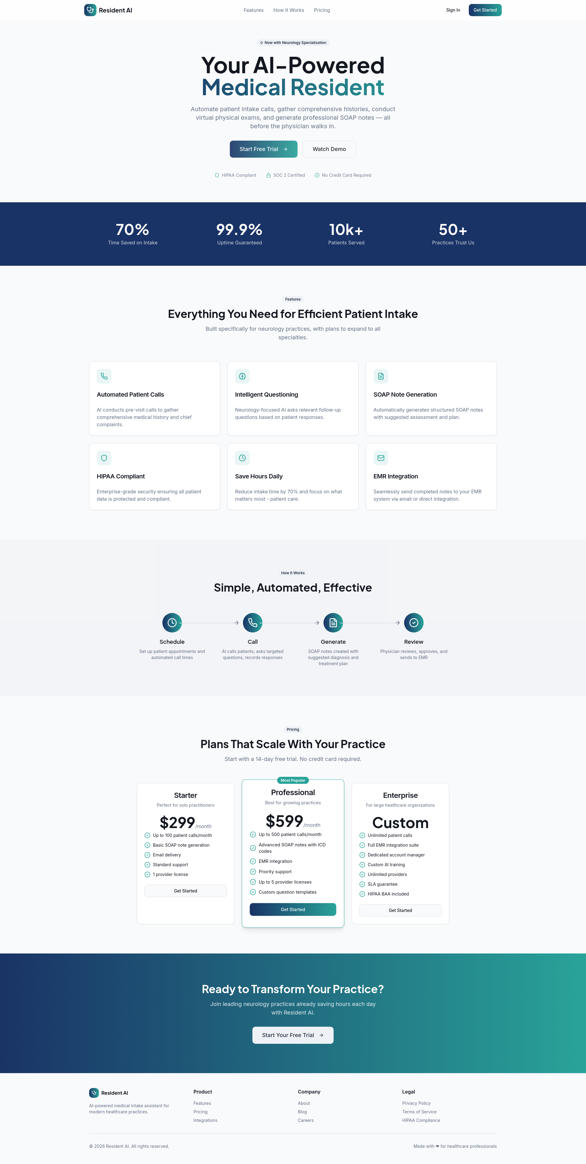 Resident AI - AI-Powered Medical Intake Assistant