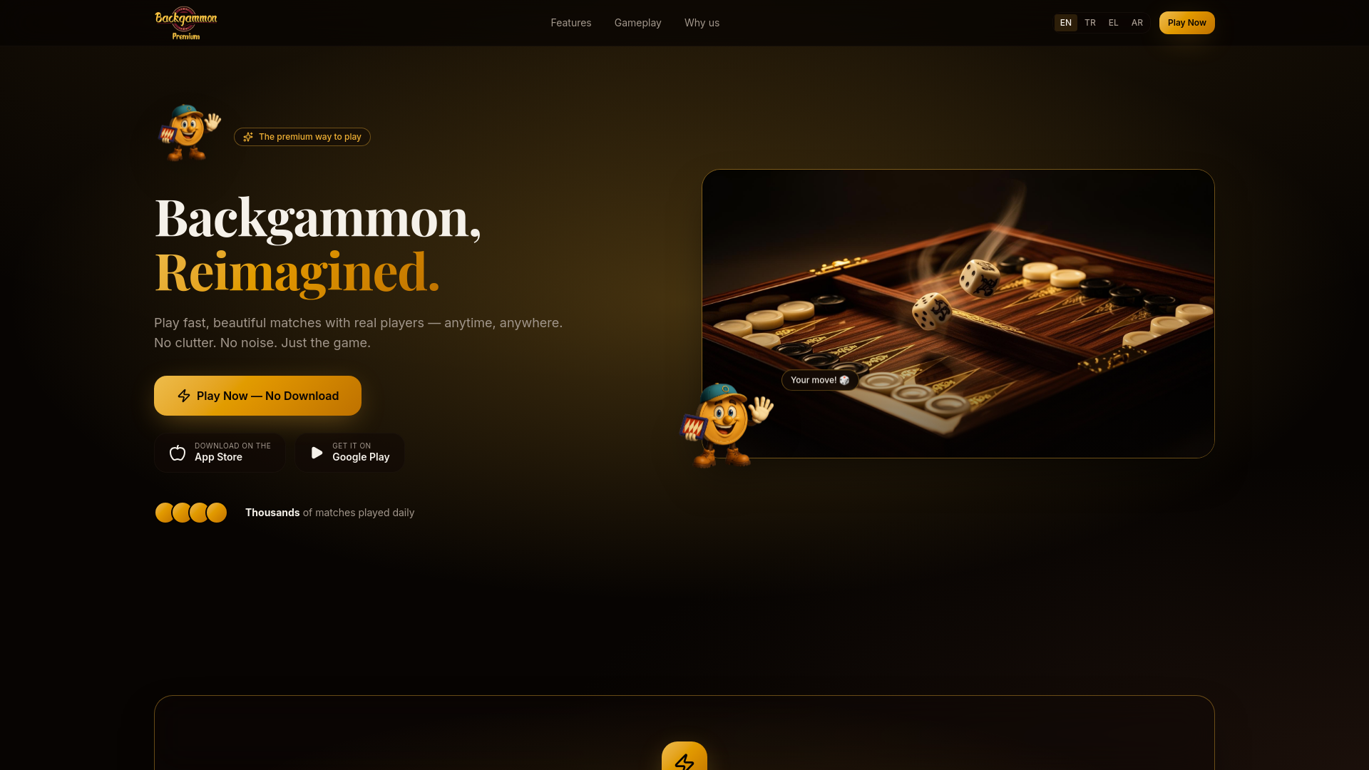 Backgammon Premium — Play Backgammon Online, Free & Instant