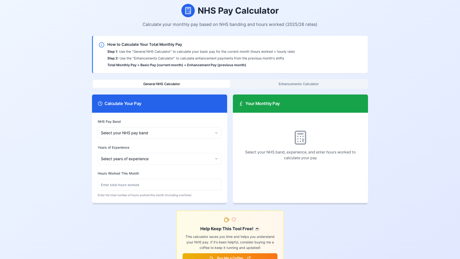 NHS Pay Calculator