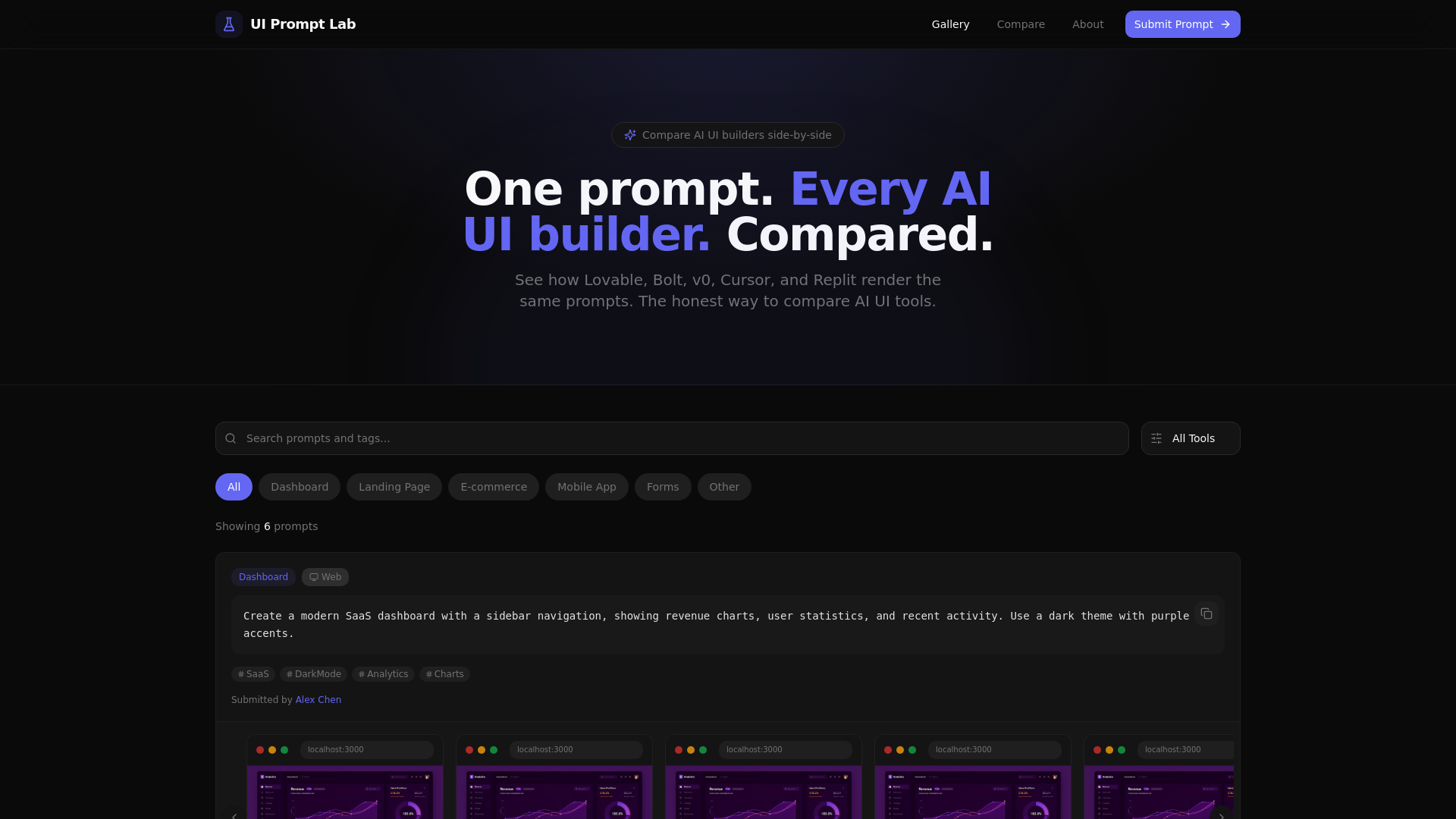 UI Prompt Lab - Compare AI UI Builders Side by Side