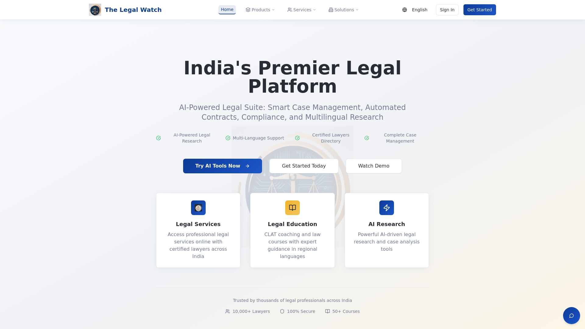 Legal Watch - India's Comprehensive Legal Platform