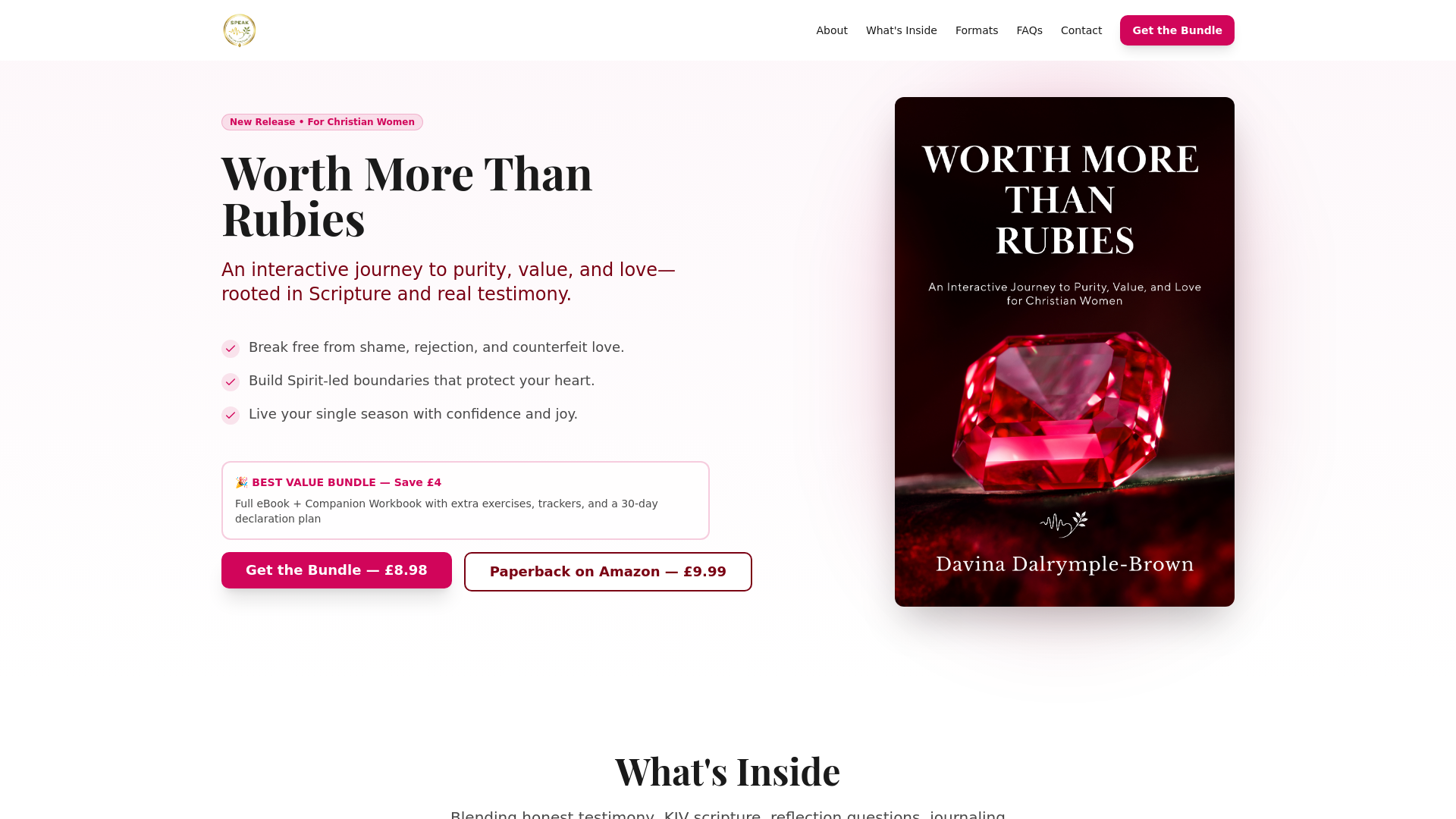 Worth More Than Rubies - A Christian Woman's Guide to Purity, Value ...