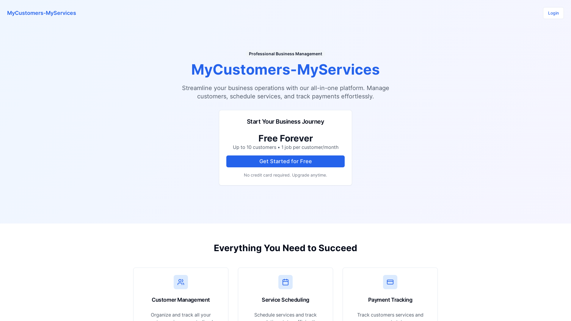MyCustomers-MyServices