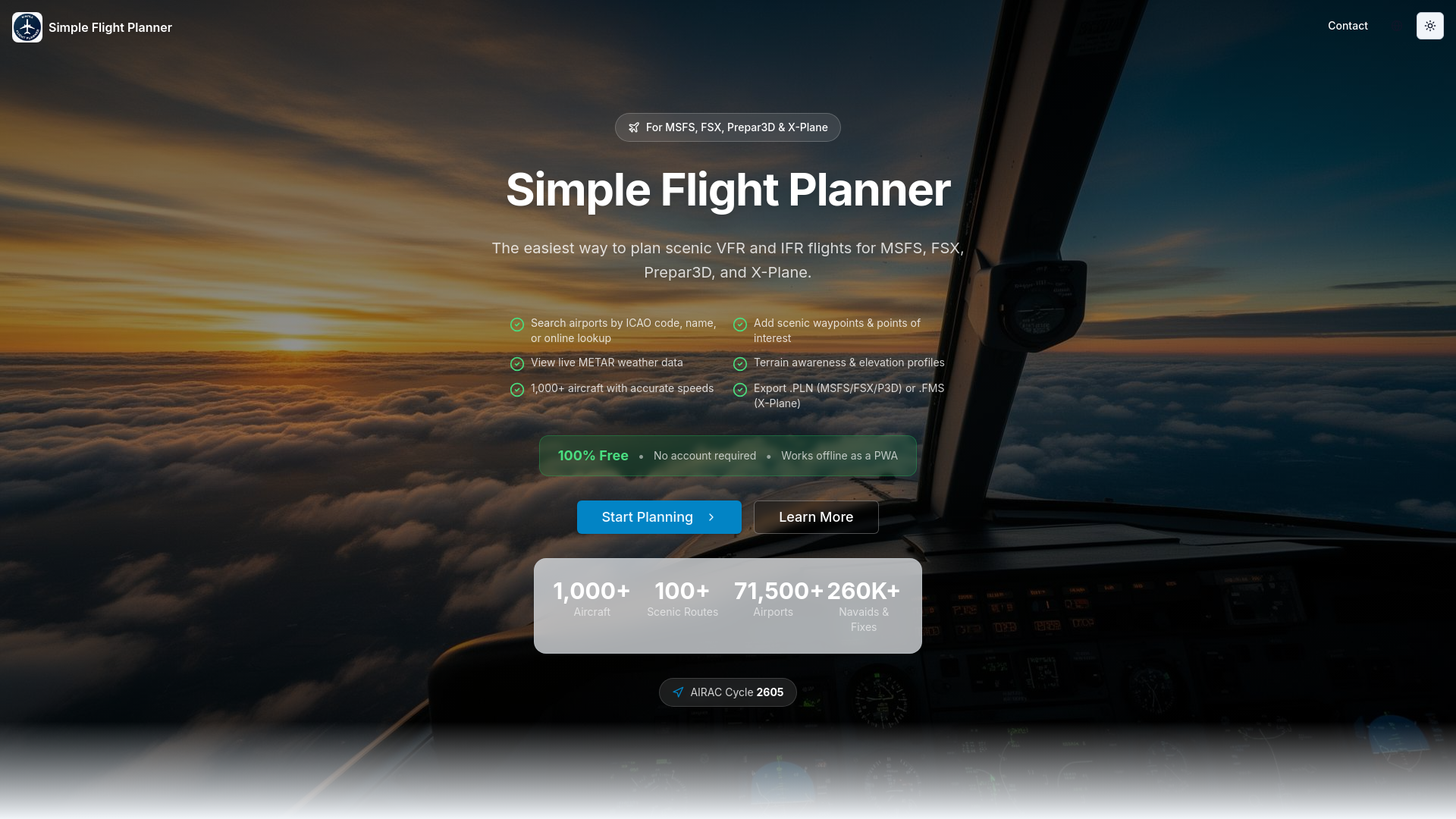 Simple Flight Planner | MSFS, FSX, P3D & X-Plane