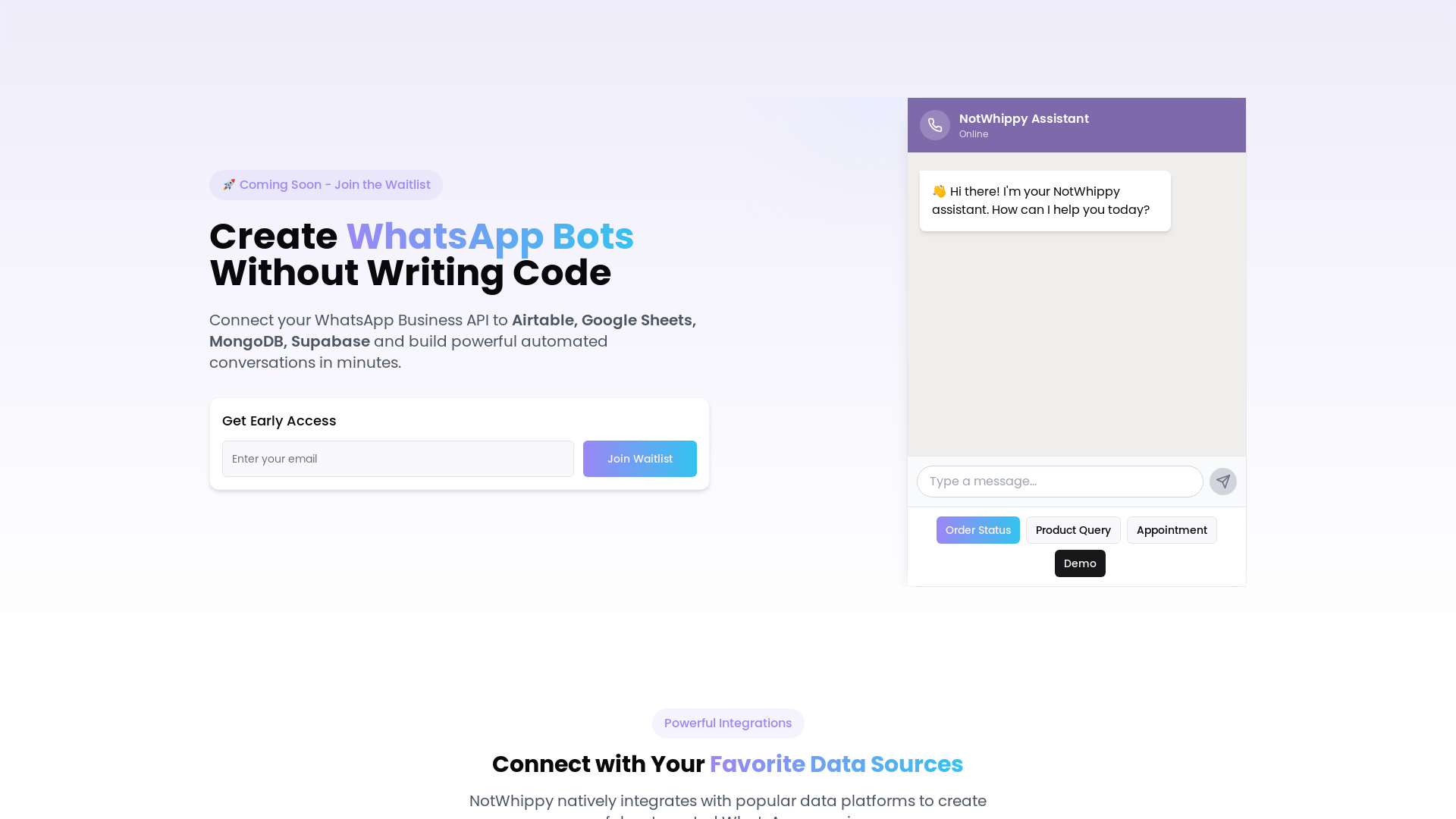 NotWhippy - WhatsApp No-Code Bot Builder