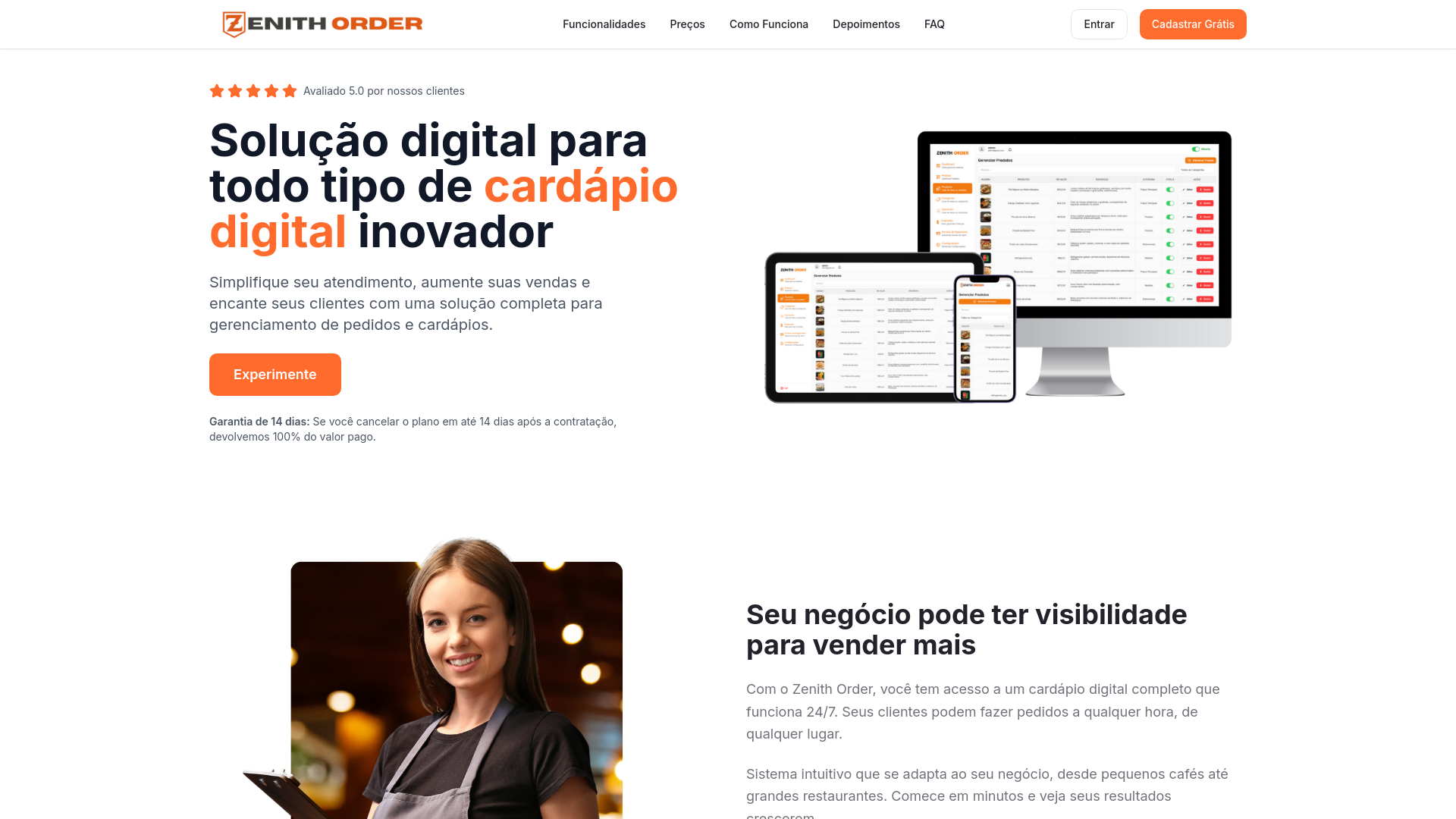 Zenith Order - Sistema de Cardápio Digital