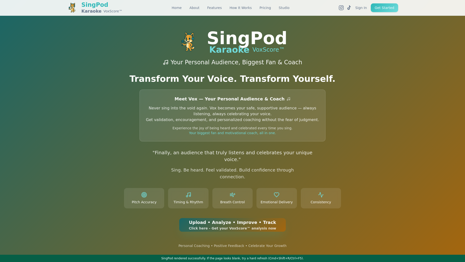 SingPod - AI-Powered Karaoke VoxScore