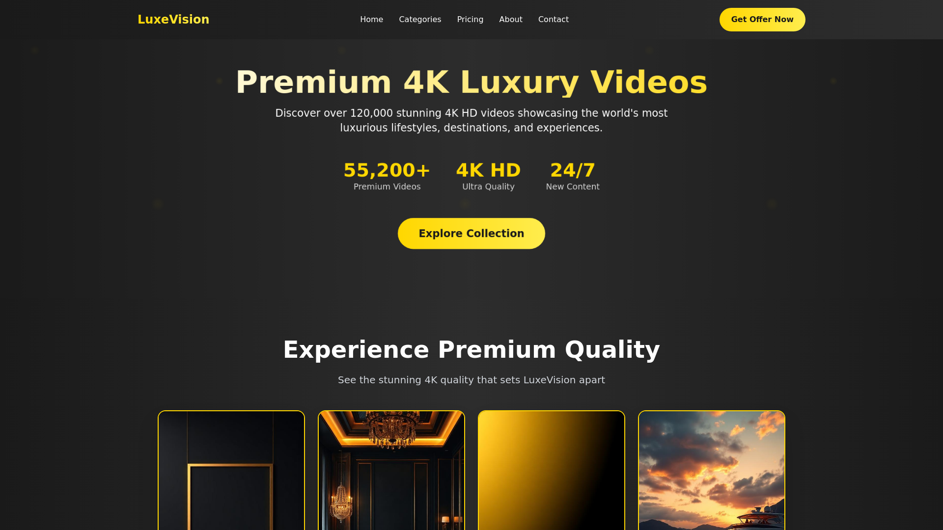 LuxeVision - Premium 4K Luxury & Lifestyle Videos