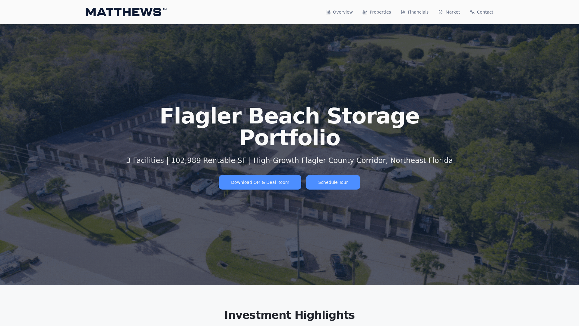 Flagler Beach Storage Portfolio | Premium Investment Opportunity