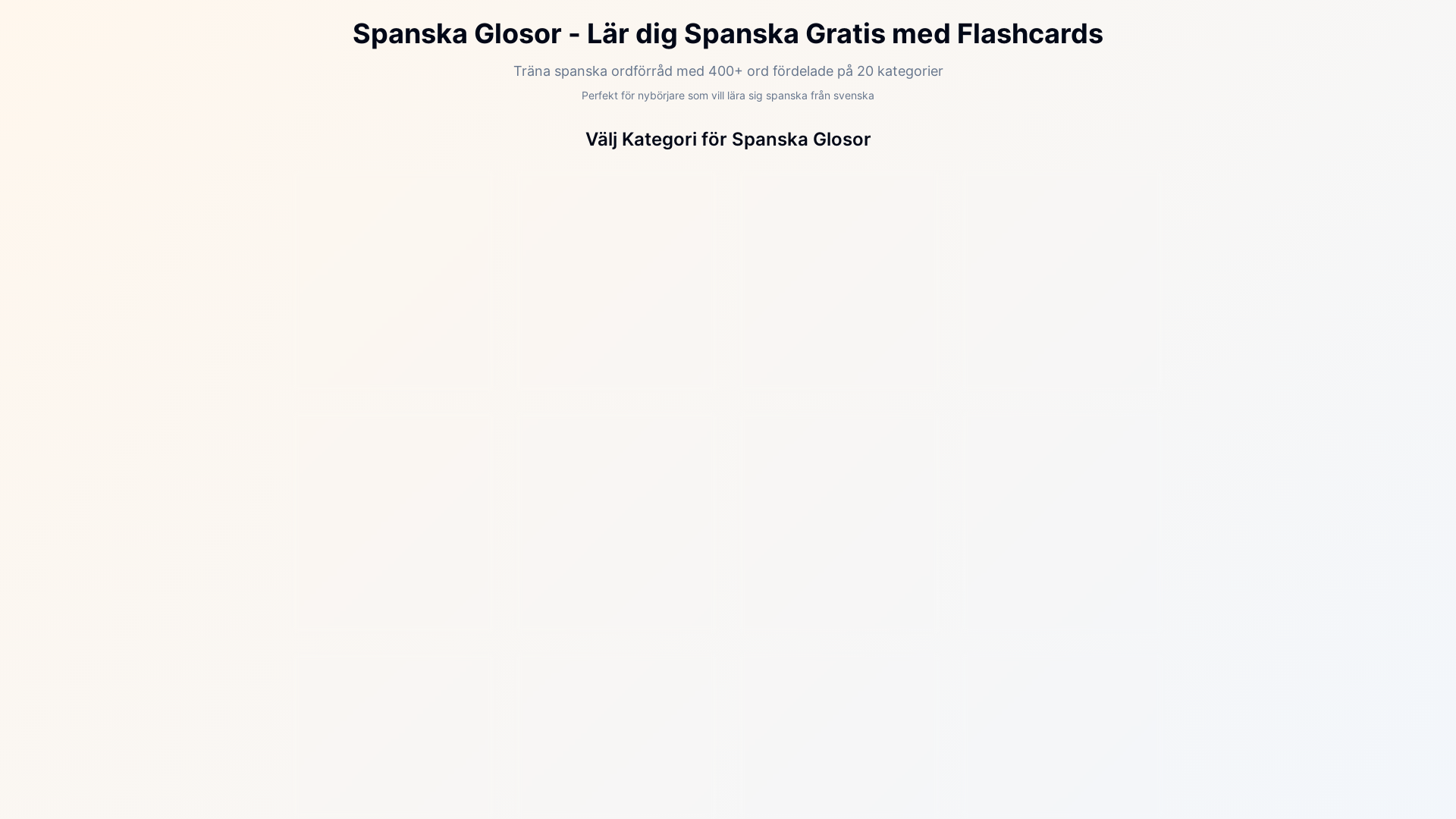Spanska Glosor Gratis | Lär dig Spanska med Flashcards Svenska
