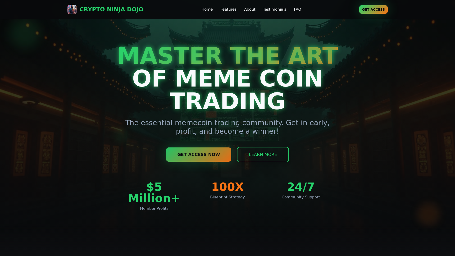 Crypto Ninja Dojo - Master Meme Coin Trading | Get 100X Returns