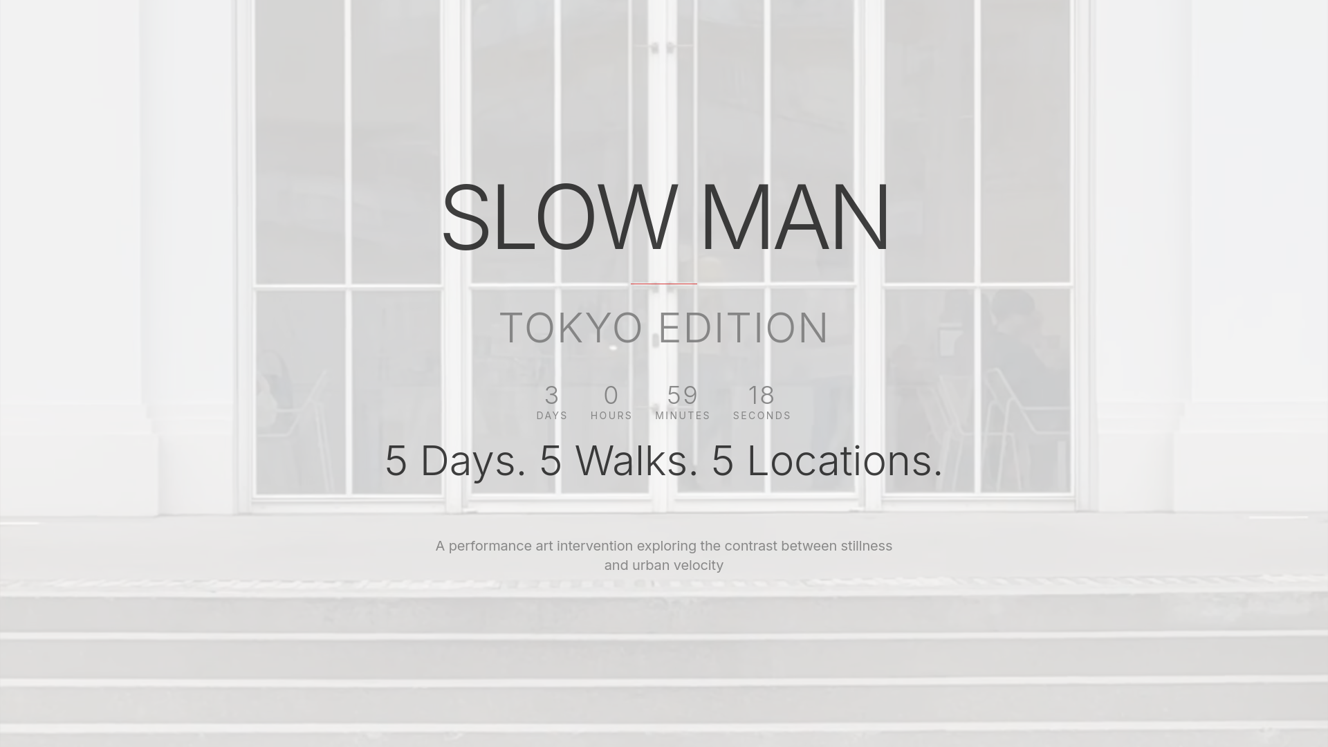 SLOW MAN Tokyo - A Performance Art Journey by Ramon