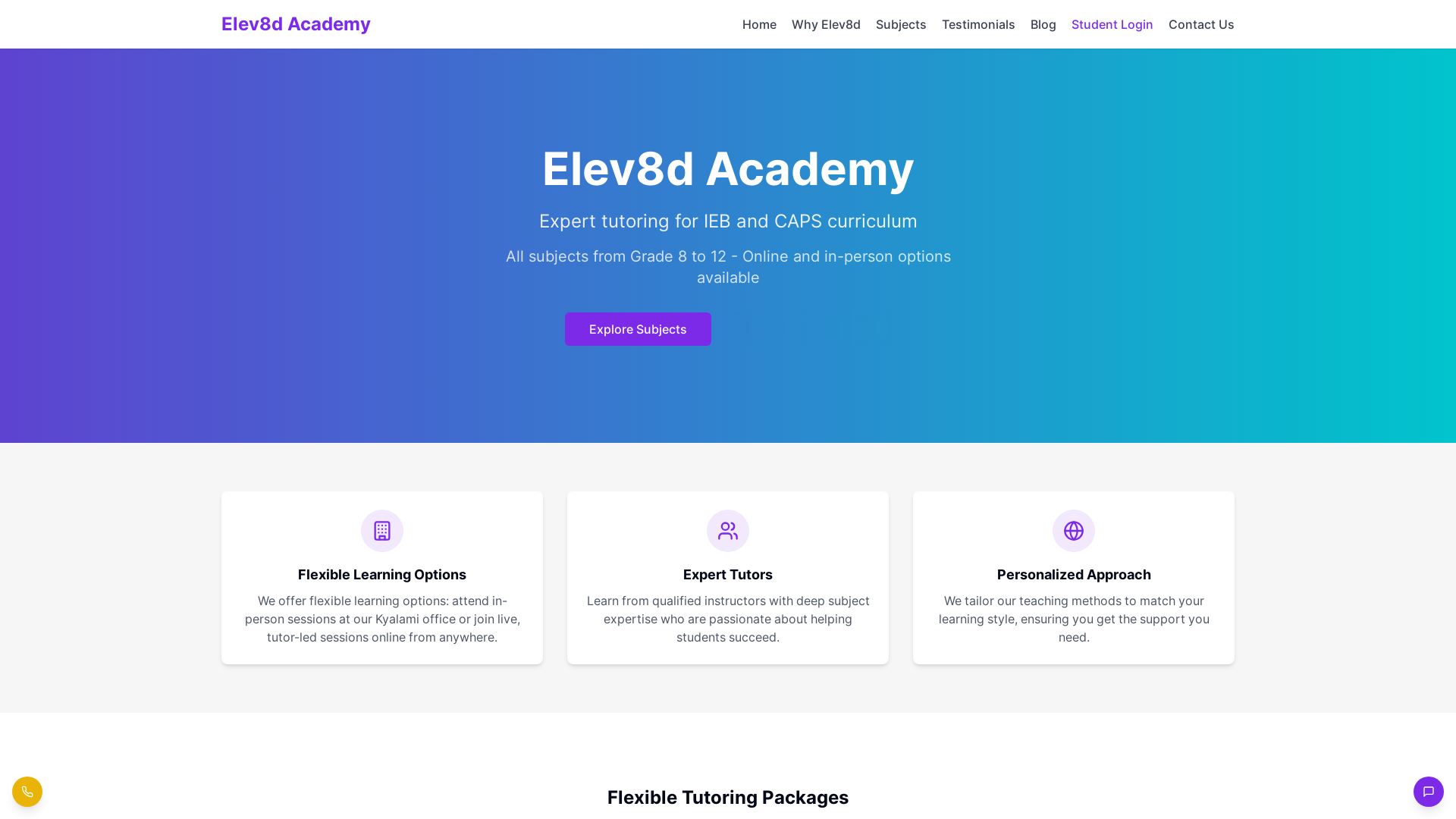 Elev8d Academy | Kyalami Tutoring | IEB & CAPS Curriculum