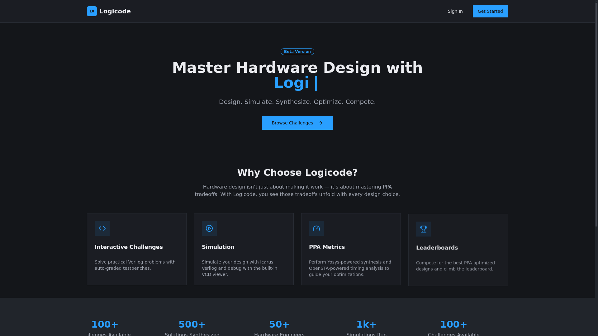 Logicode – Hardware Design Challenges