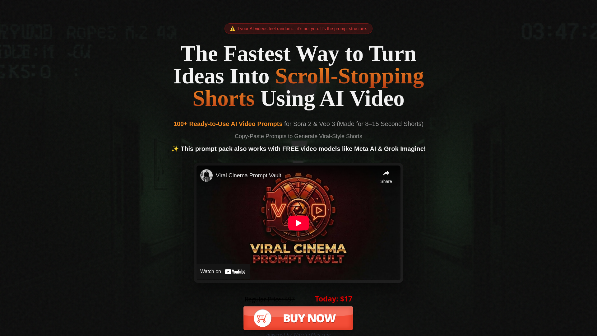 Viral Cinema Prompt Vault | 100+ AI Video Prompts for Sora 2 & Veo 3