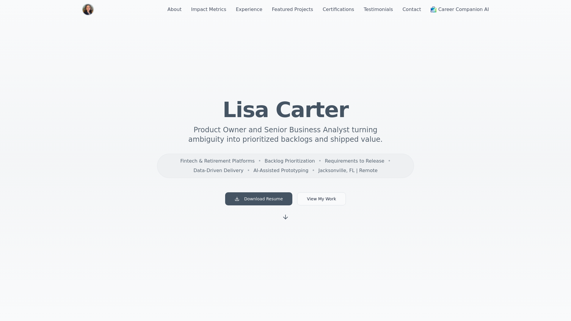 Lisa Carter - Product Professional Portfolio