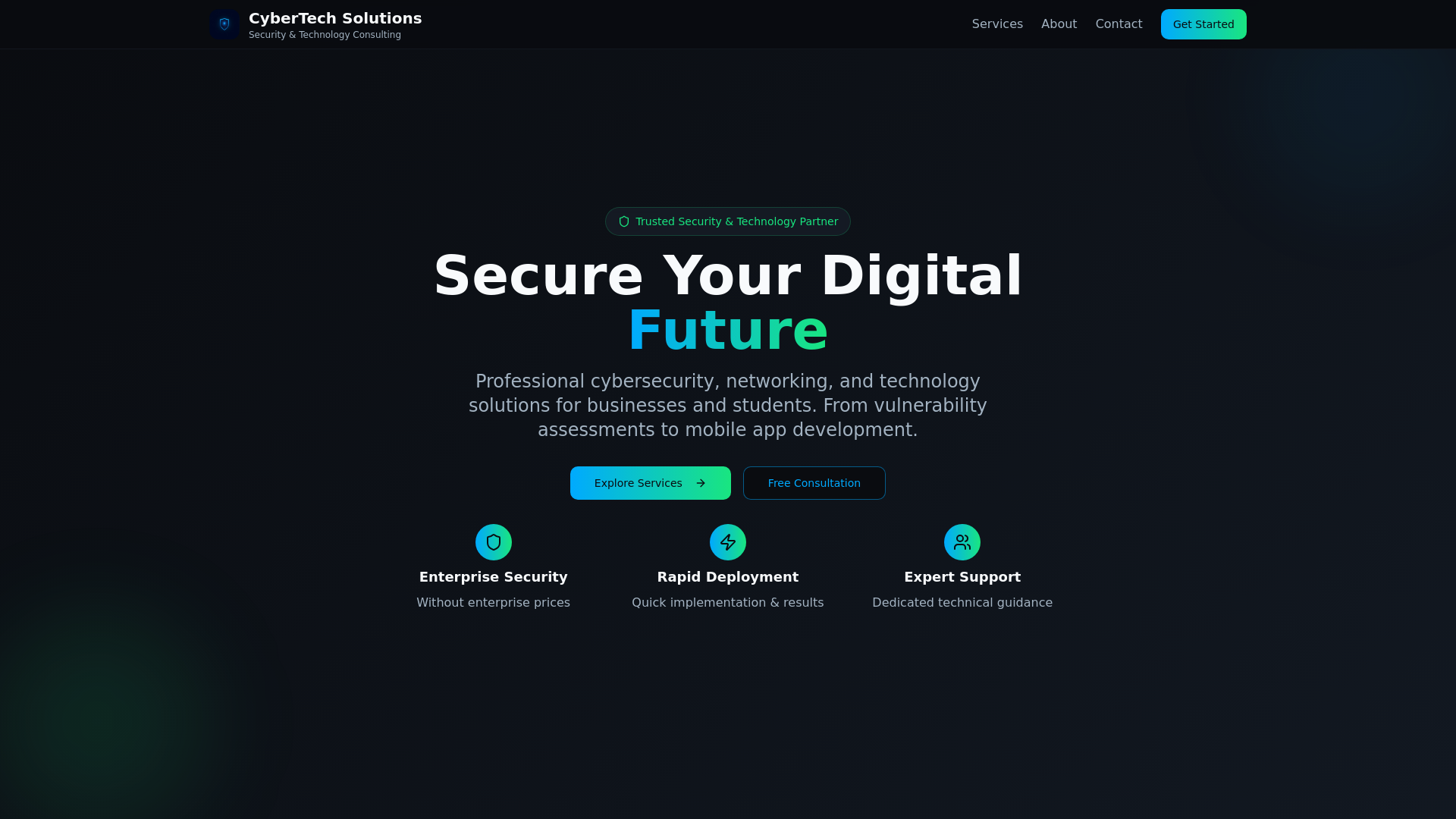 CyberTech Solutions - Cybersecurity & Technology Consulting