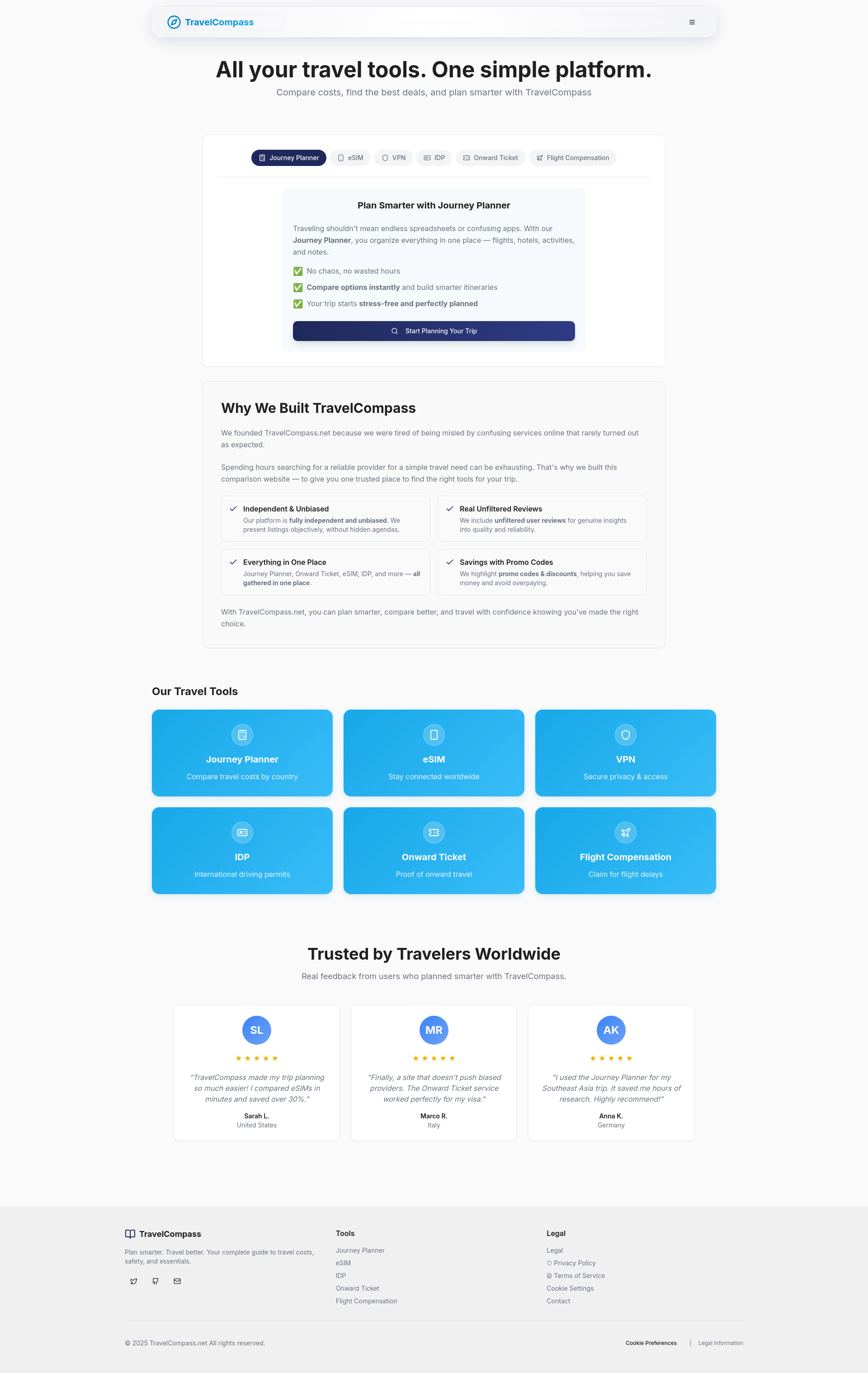 TravelCompass - Plan Smarter. Travel Better.