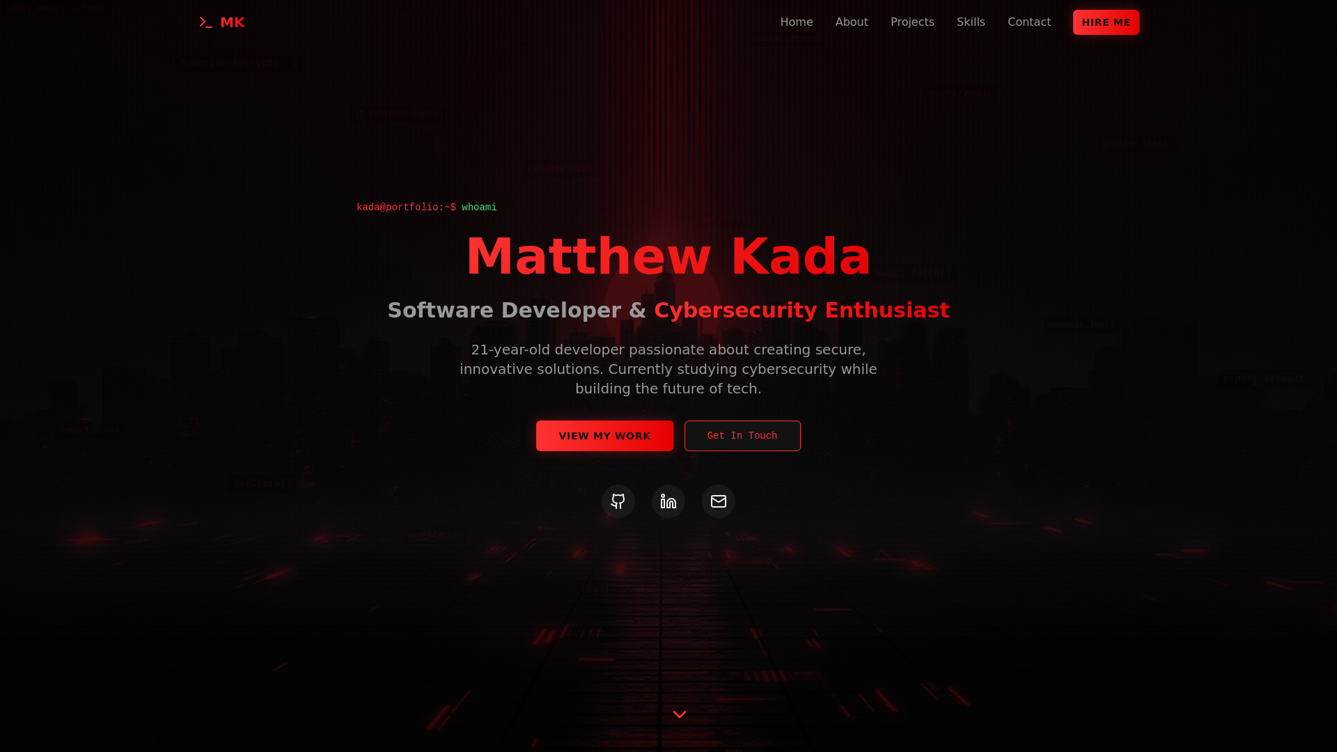 Matthew Kada - Software Developer & Cybersecurity Enthusiast